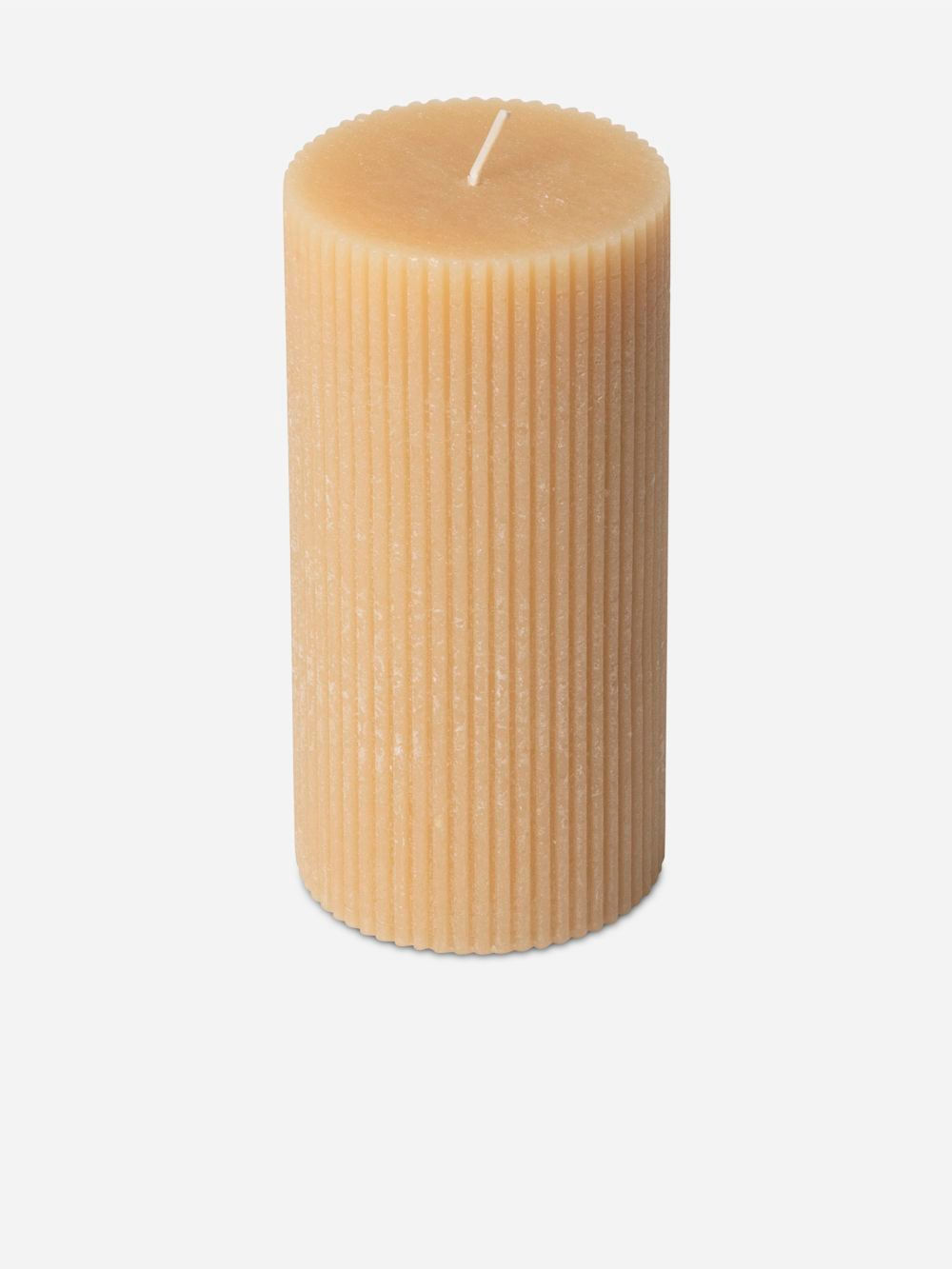 Ribbed Cylindrical Candle Brown 7X14cm | Bash