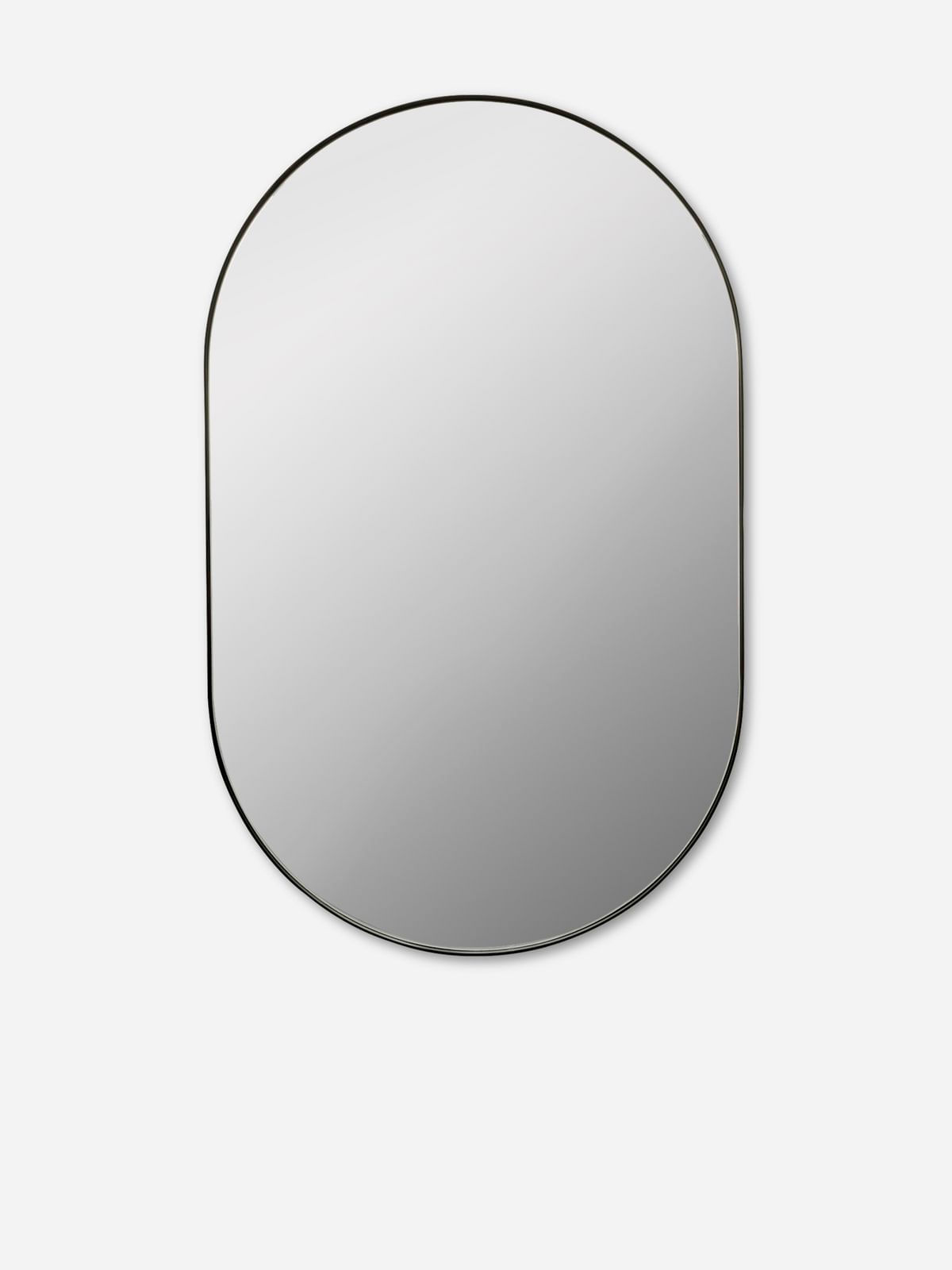 Pill Shape Mirror Black 80 x 50cm | Bash
