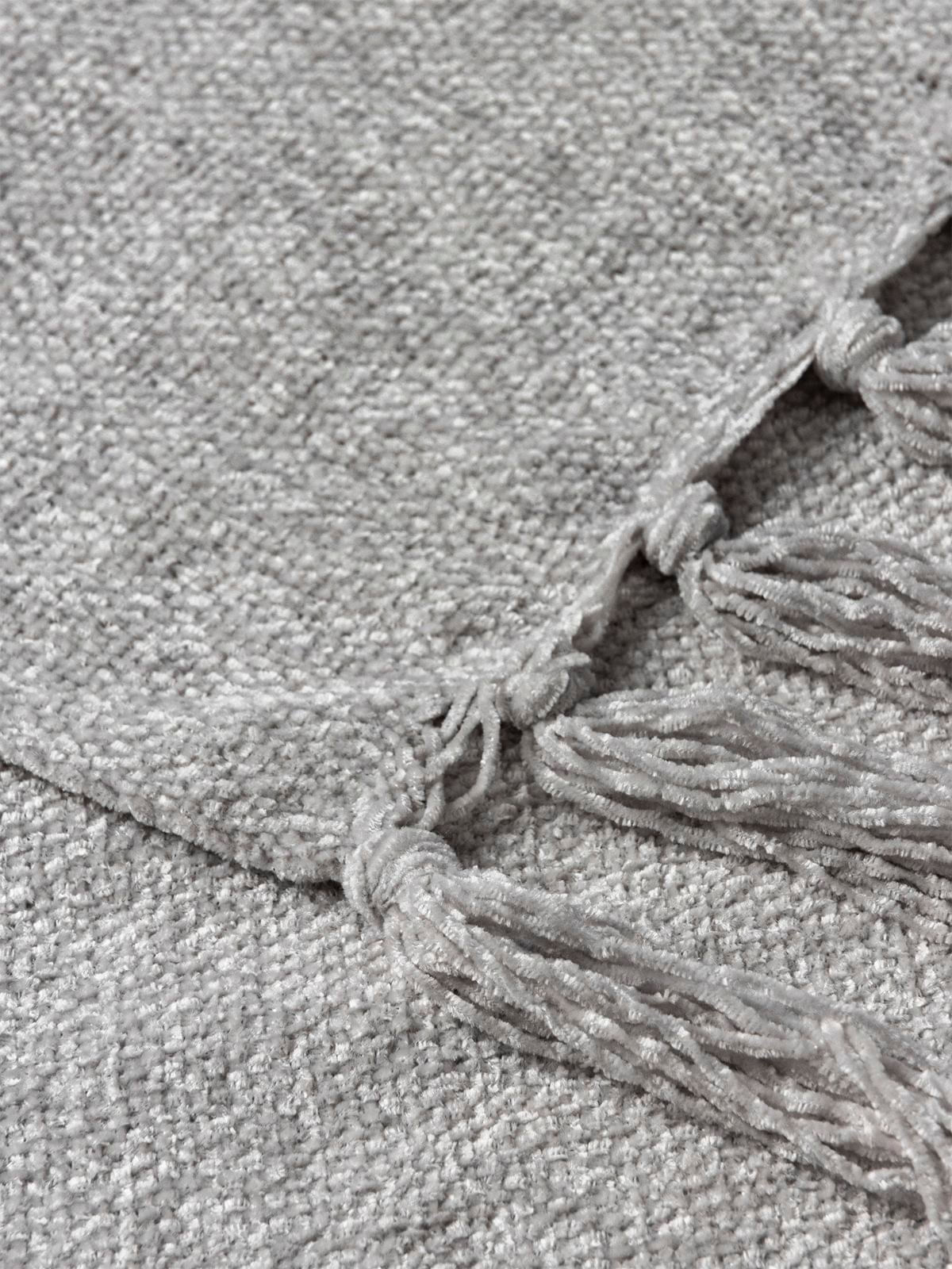 Grace Penelope Chenille Throw Silver 150x180 | Bash