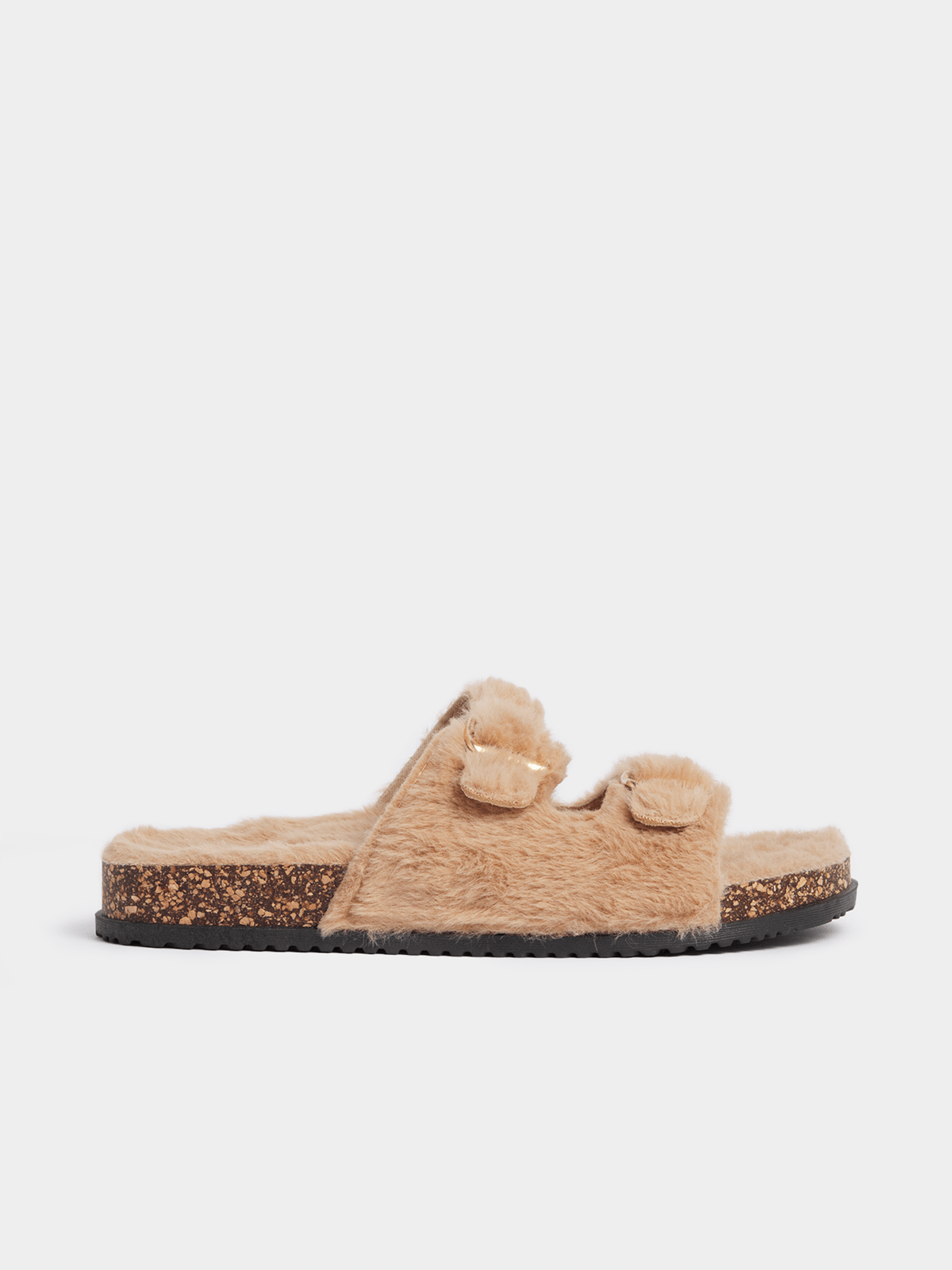 The FIX Women's Natural Fur Lined Double Strap Sandals | Bash