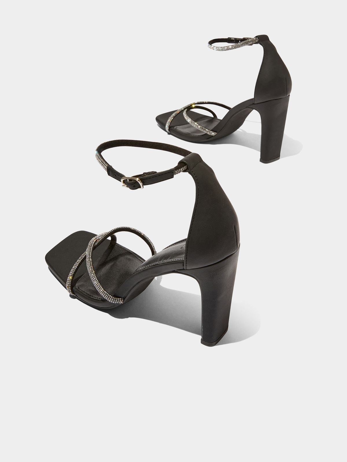 Women's Cotton On Black Minnie Strappy Block Heels | Bash