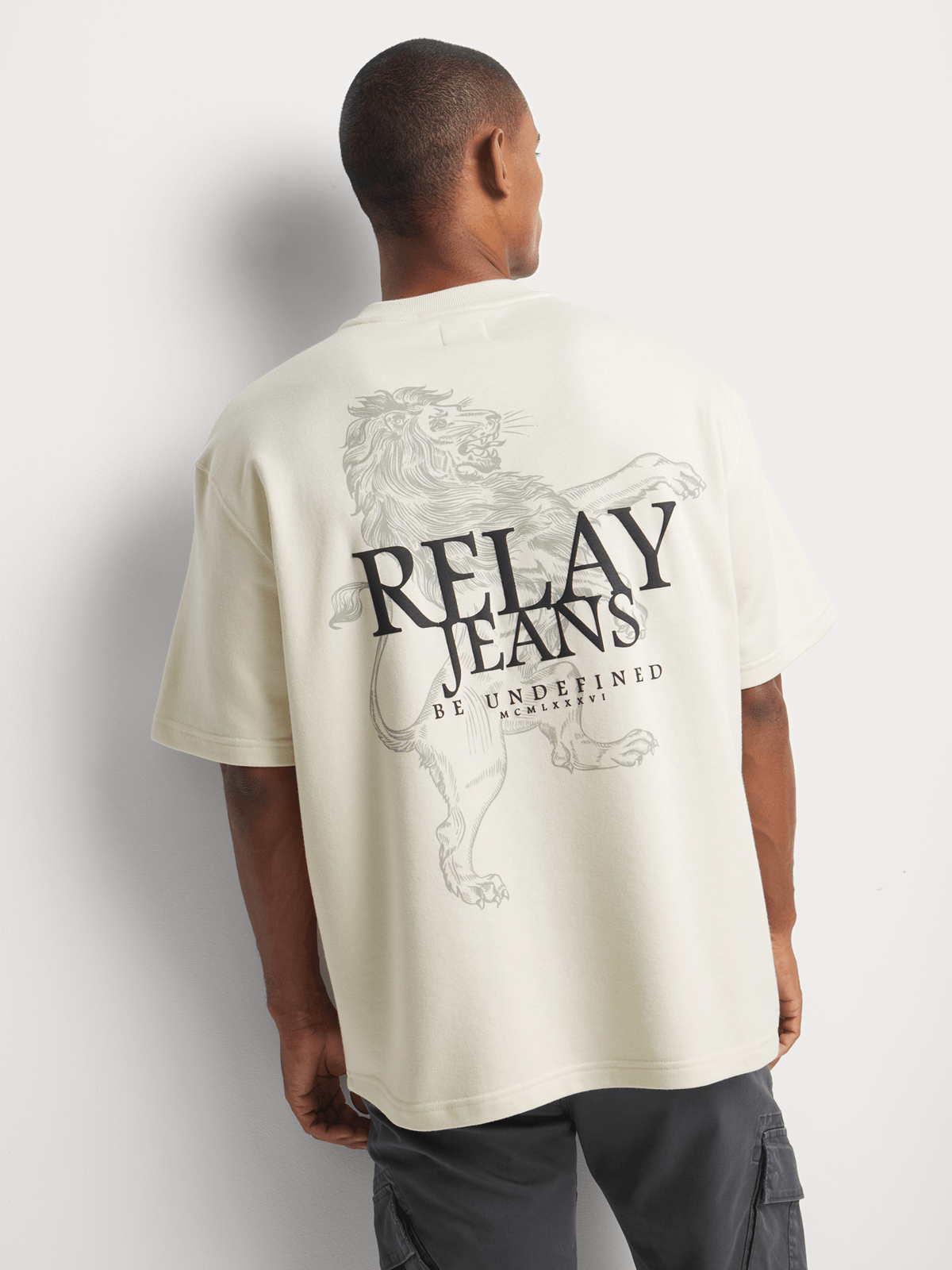 Relay Jeans Oversized Boxy Fleece Lion Milk Graphic T-Shirt | Bash