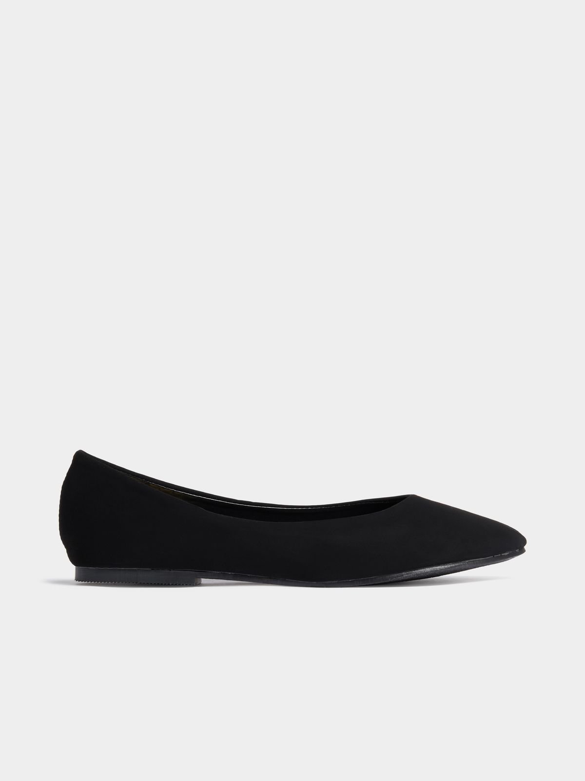 Jet Women's Black Nubuck Almond Flat Shoes | Bash