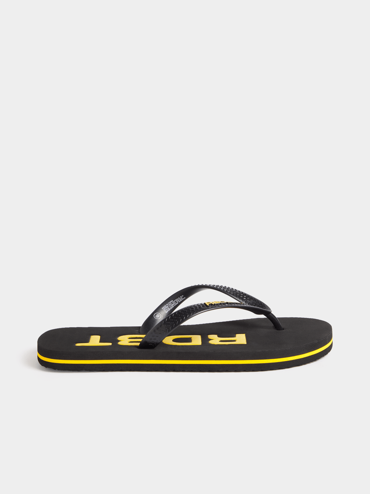 Redbat Men's Athletic Black/Yellow Thong Slide | Bash