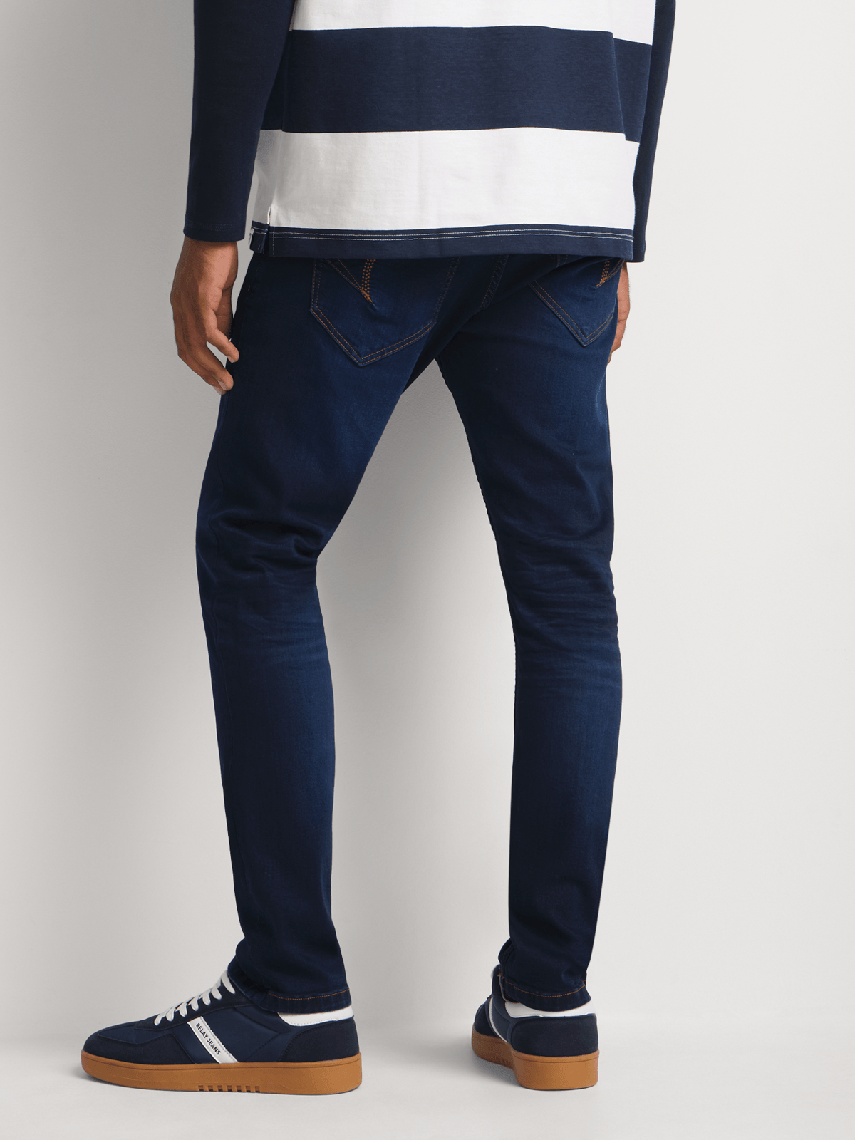 Relay Jeans Men's Sustainable Skinny Leg Dark Blue Denim | Bash