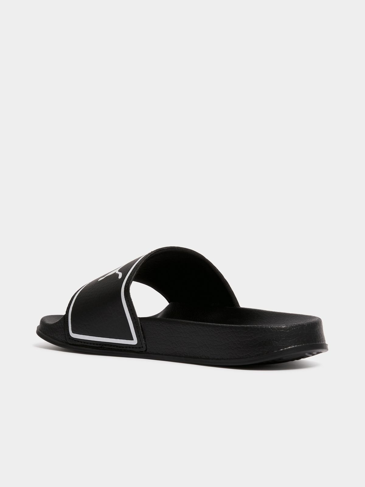 Junior Grade School Puma Leadcat Black/White Slides | Bash