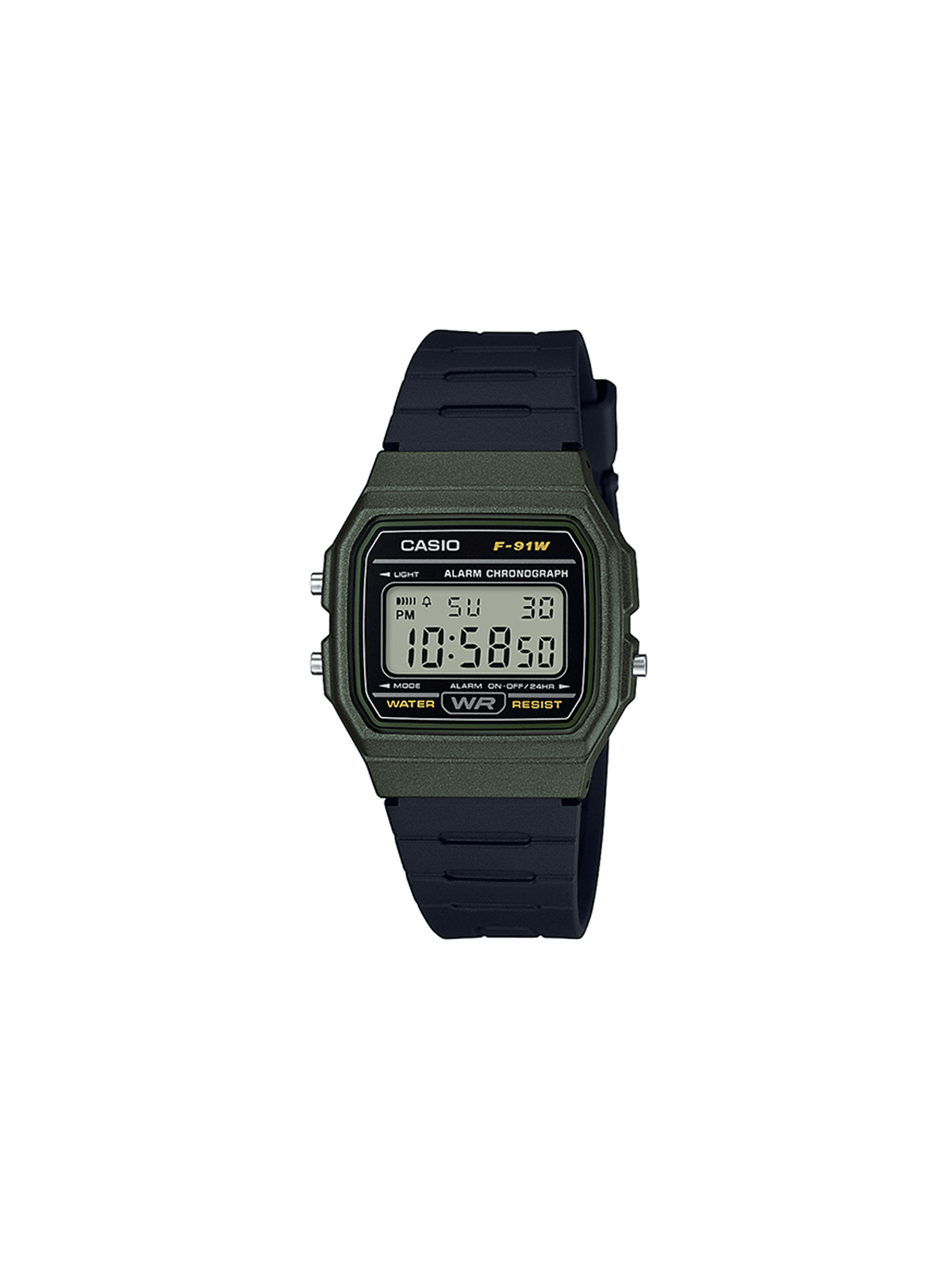 Casio Retro Black & Green Digital Silicone Watch | Bash