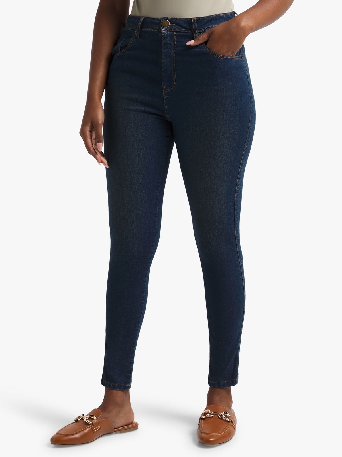 Exact Women's Dark Tea Stain Skinny Jeans | Bash