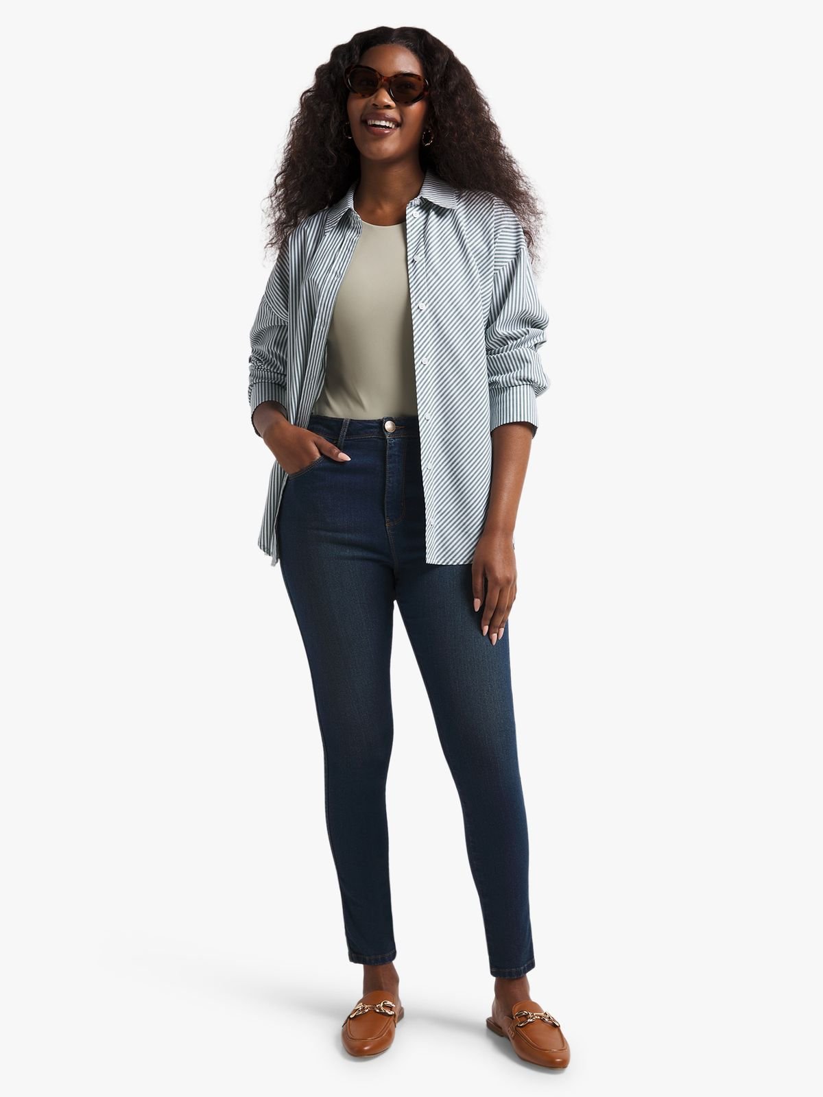 Exact Women's Dark Tea Stain Skinny Jeans | Bash