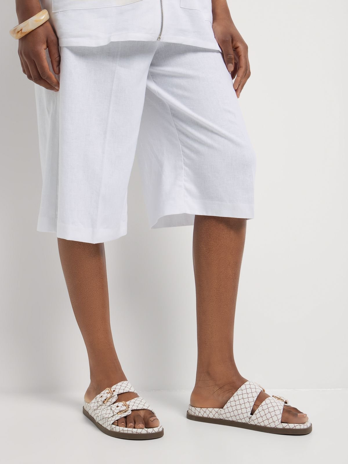 FF Print Double Buckle Moulded Sandals | Bash