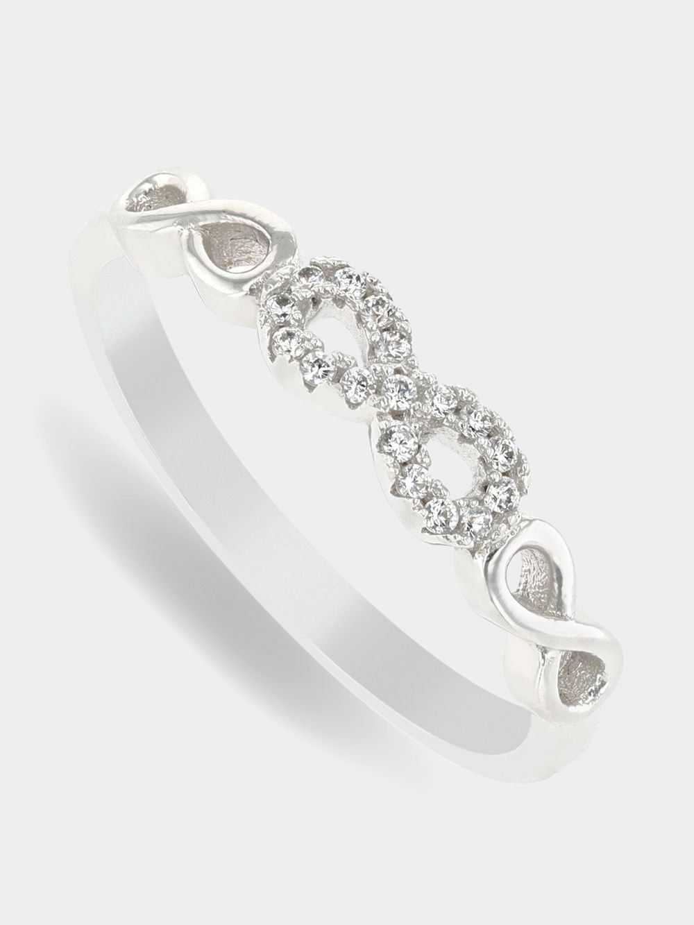 Sterling Silver & Cubic Zirconia Promise Infinity Ring | Bash