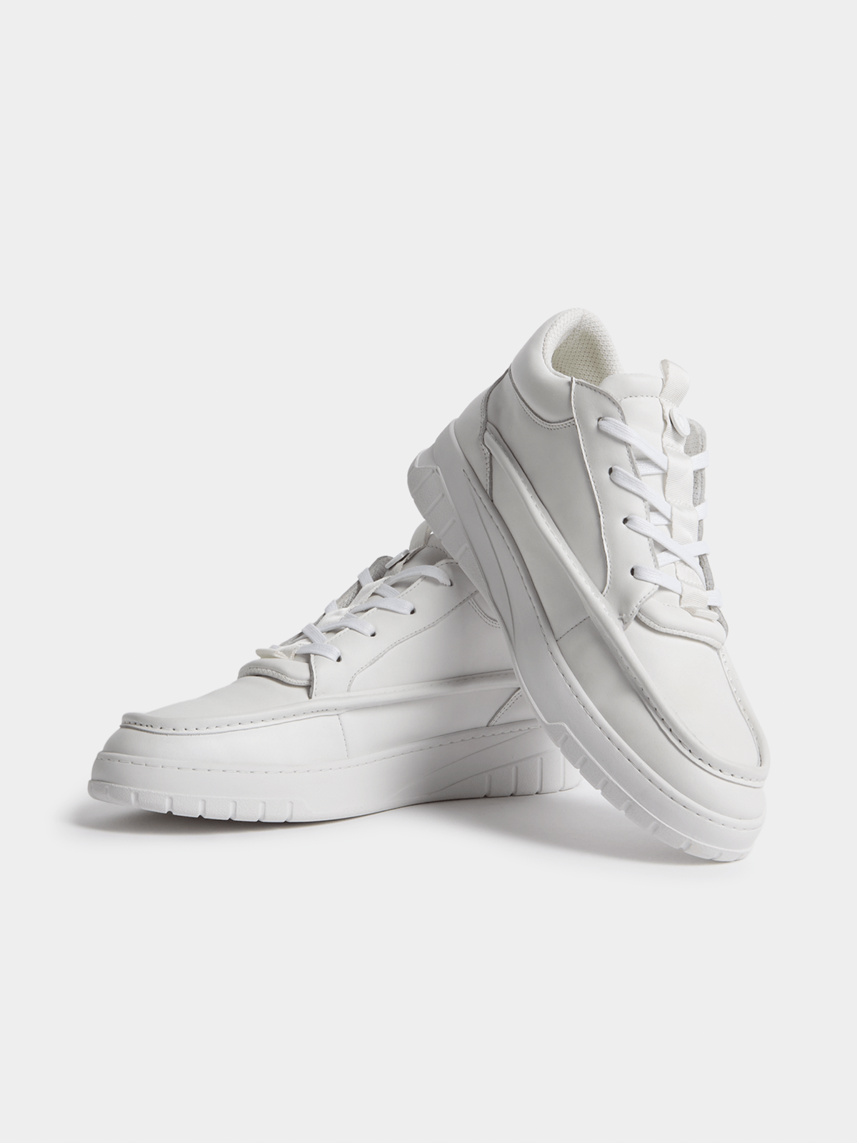Fabiani Men's White Leather High Top Sneaker | Bash