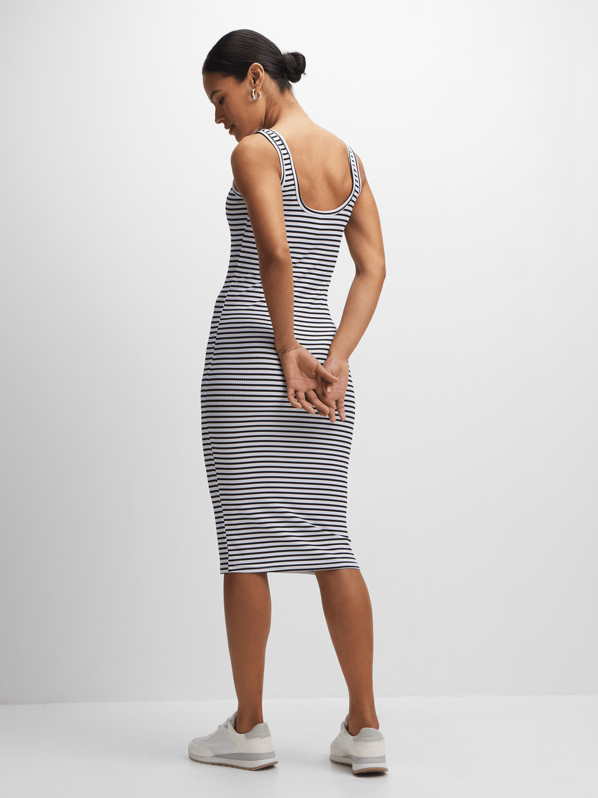 Jet Women's Black/White Stripe Bodycon Dress | Bash