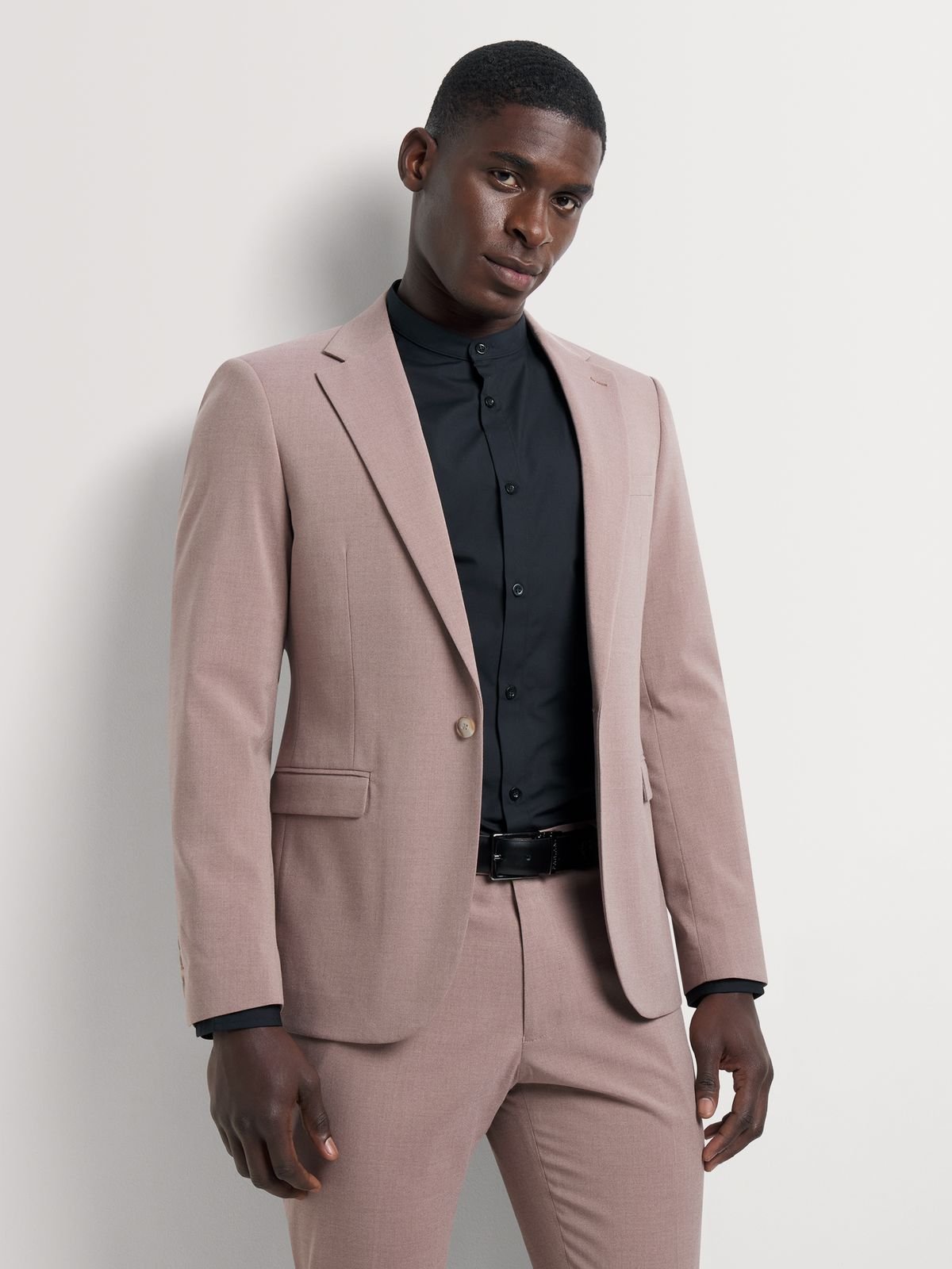 Markham Men's Skinny Linen Pink Suit Jacket | Bash