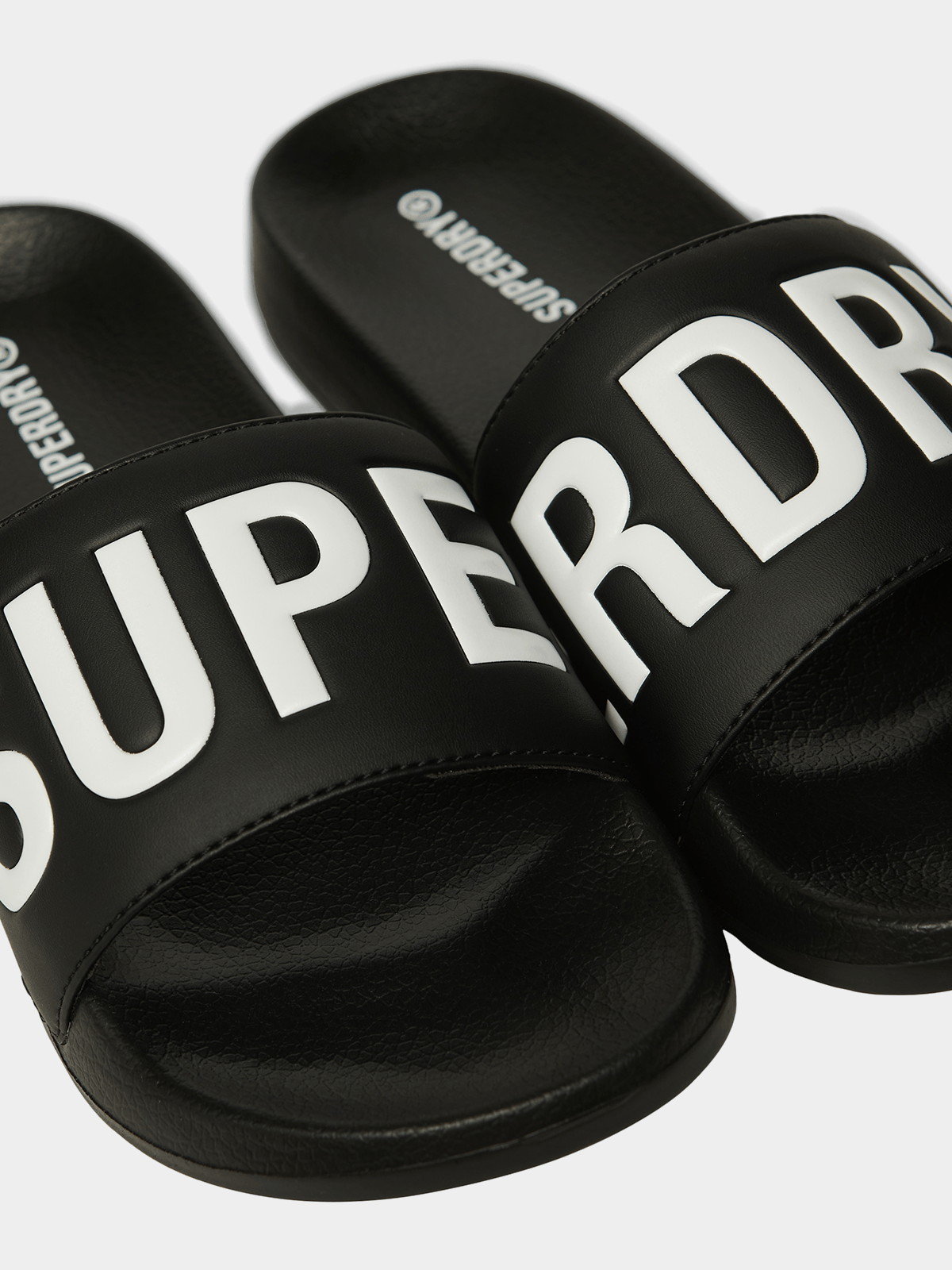 Men's Superdry Black Core Graphic Pool Slides | Bash