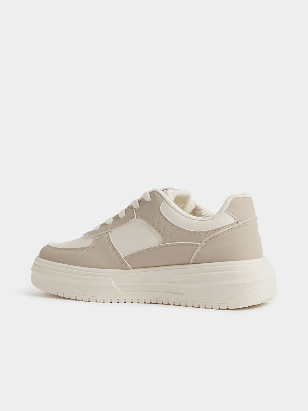 Exact Women's Natural & White Colorblock Platform Sneakers | Bash