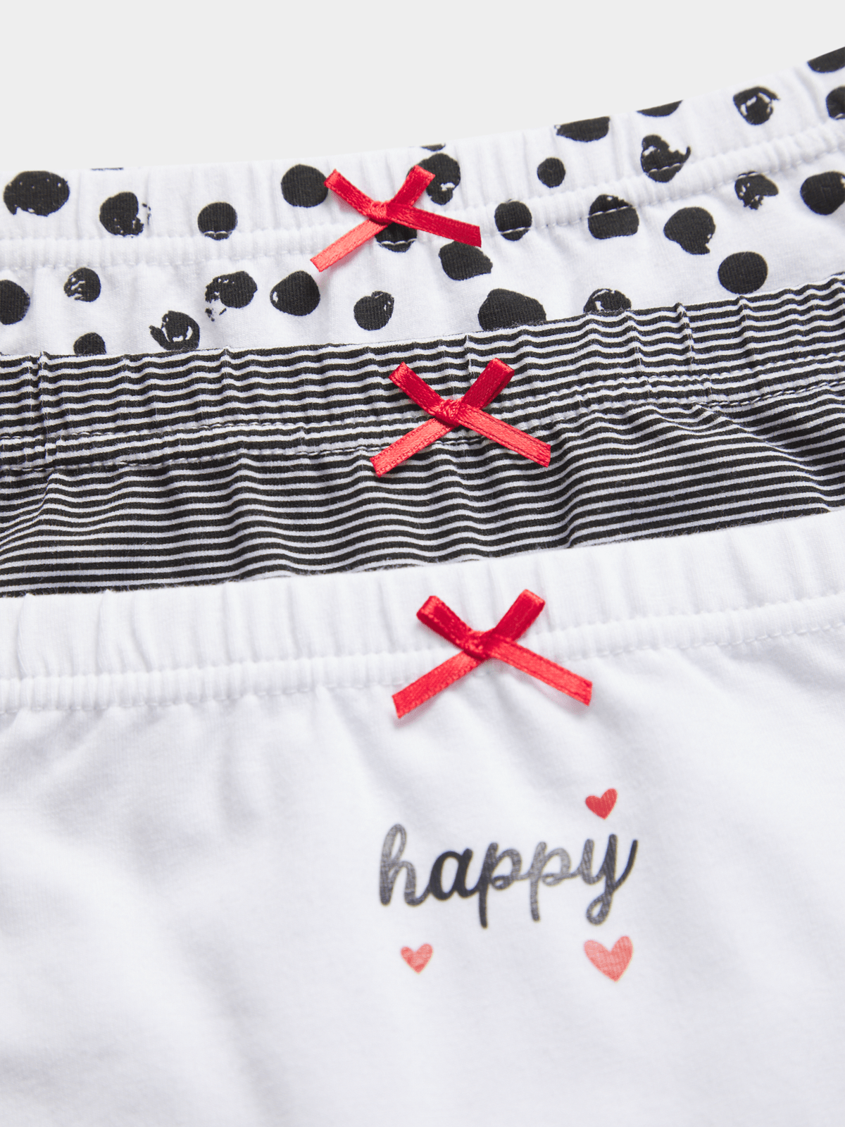 Exact Girl's White & Black 3-Pack Boyleg Panties | Bash