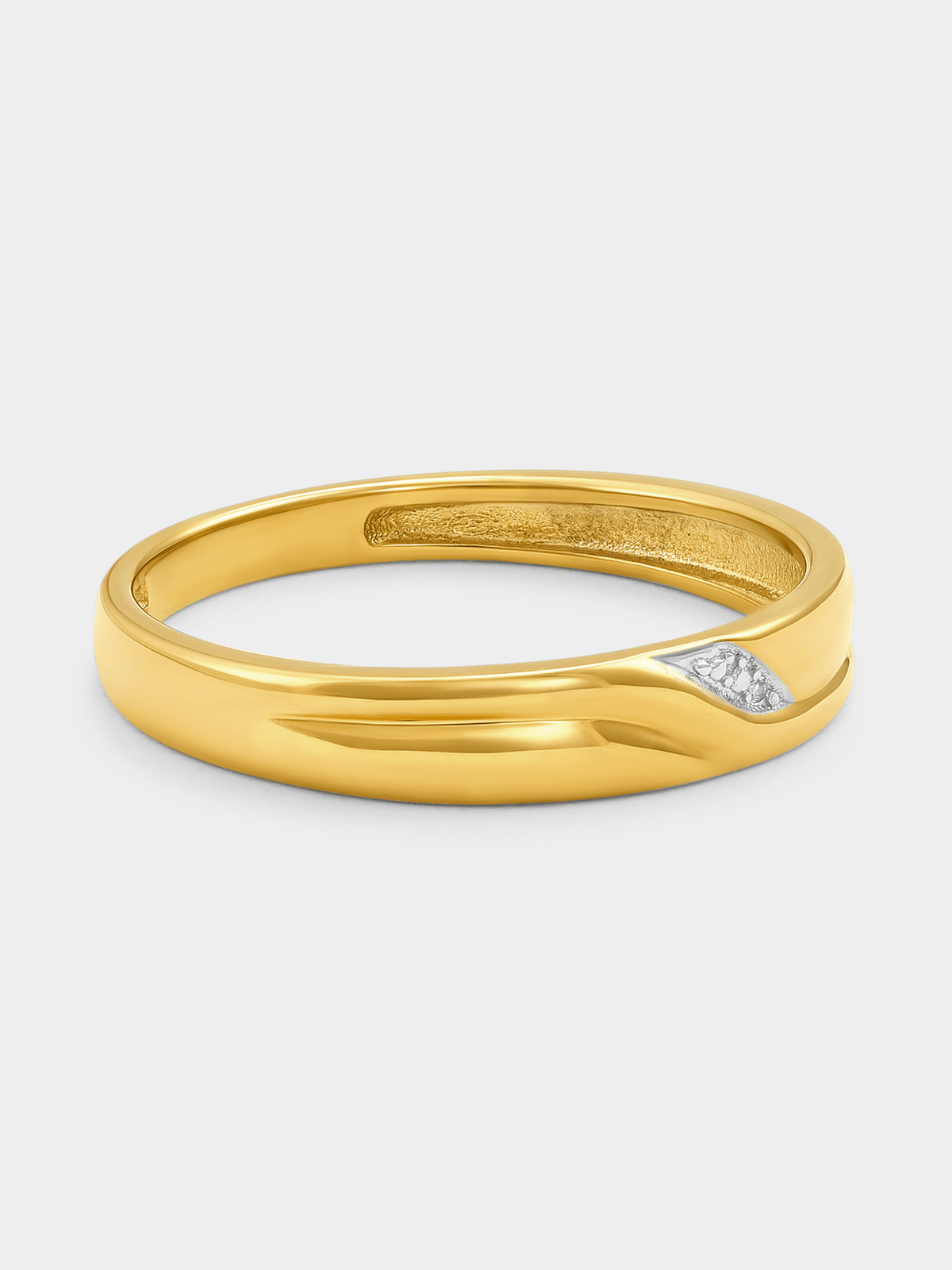 Yellow Gold Diamond Diagonal Strokes Ring | Bash