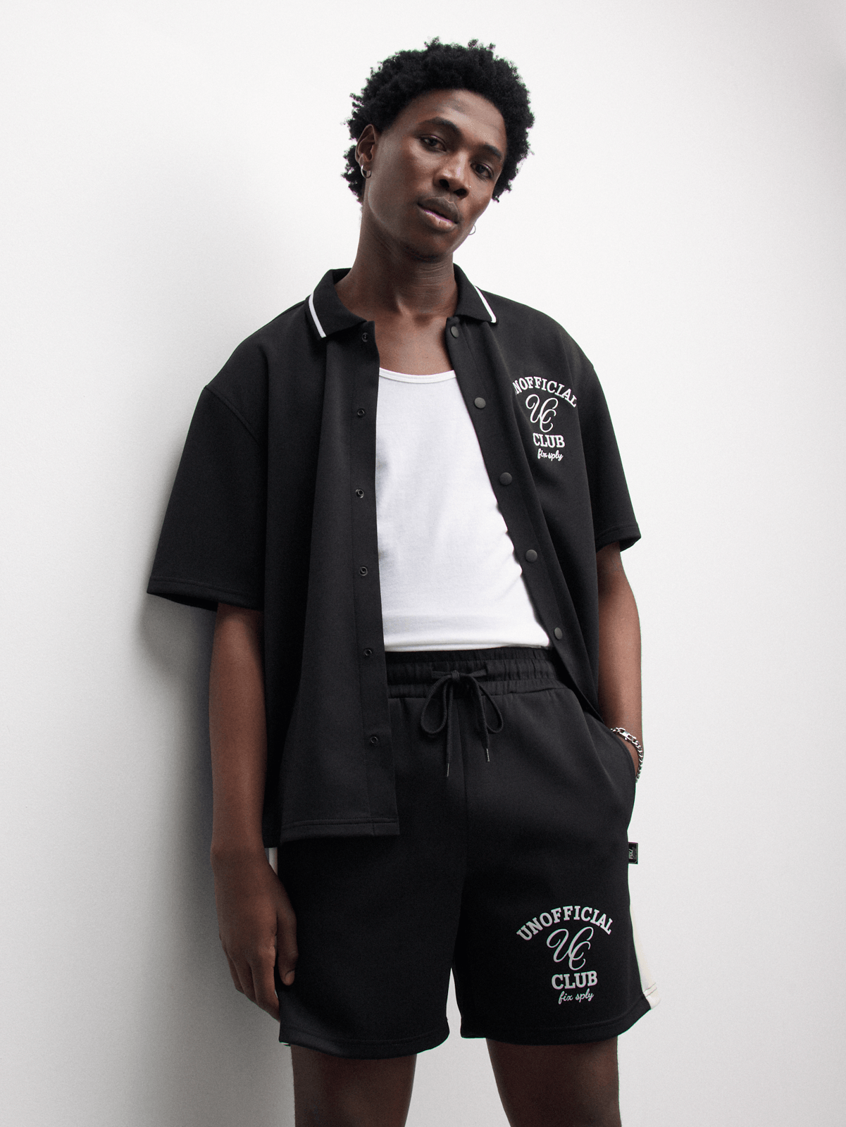 The FIX Men's Black Scuba Co-Ord Preppy Shorts | Bash