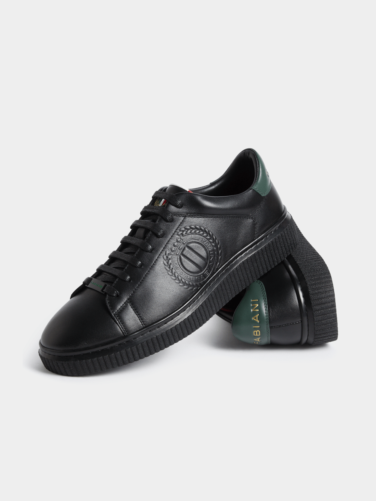 Fabiani Men's Black Leather Court Shoes | Bash