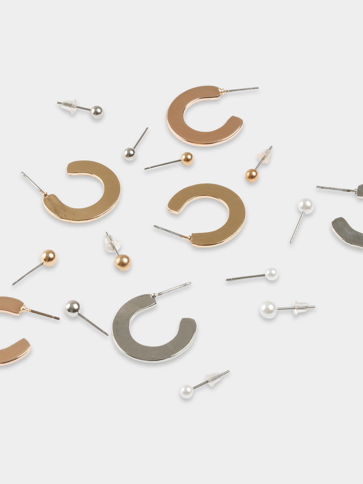 Exact Women's Gold 9-Pack Stud & Hoop Earrings | Bash