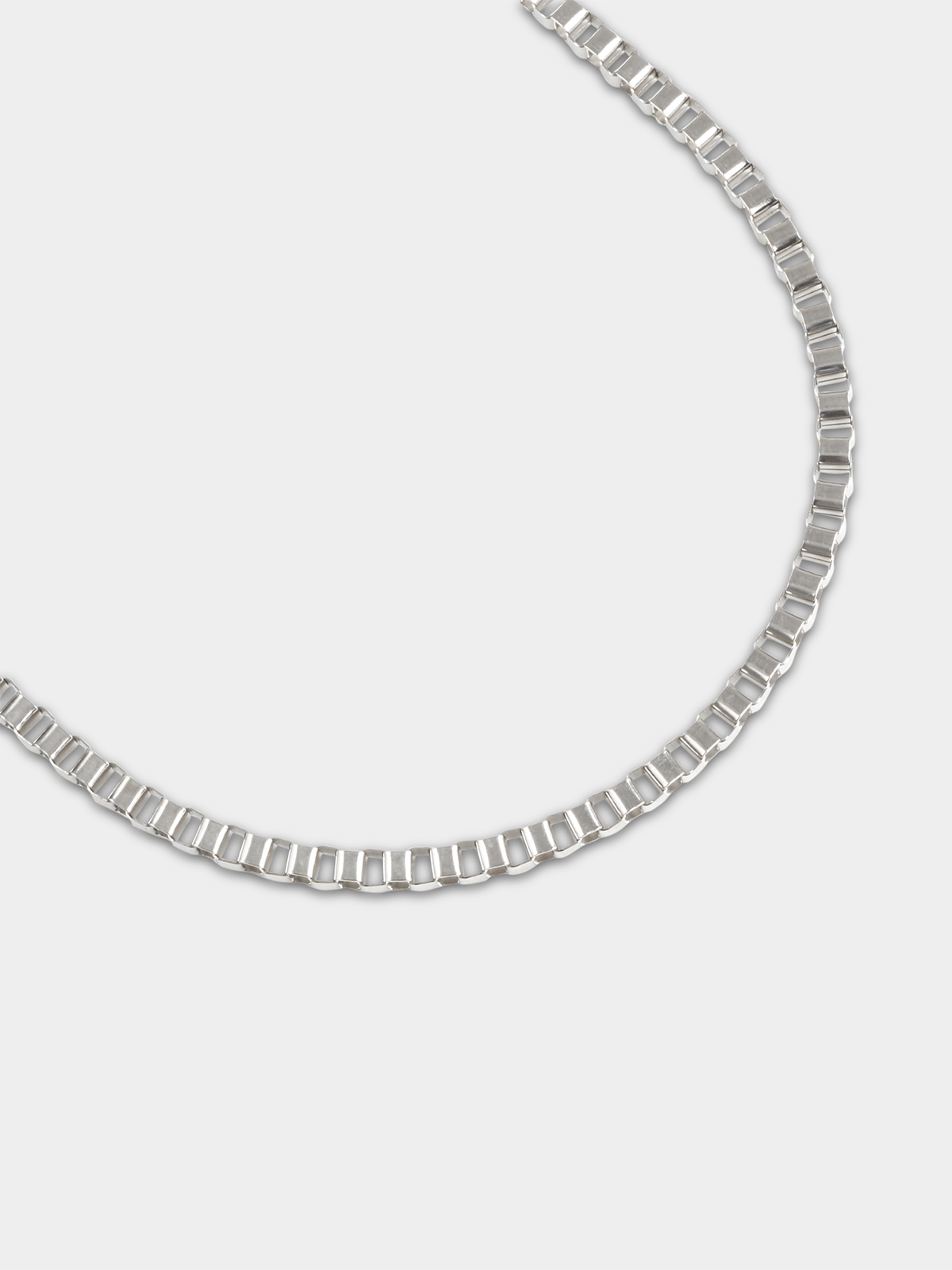 Exact Men's Silver Round Box Link Necklace | Bash