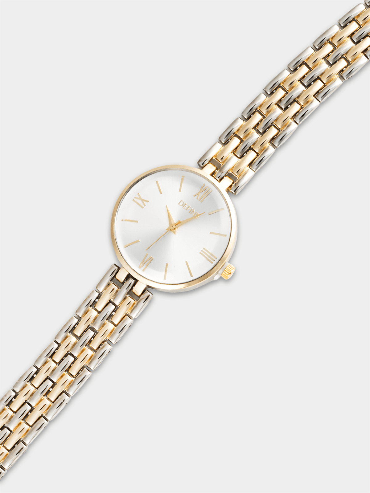 Exact Women's Silver & Gold Metal Bracelet Watch | Bash