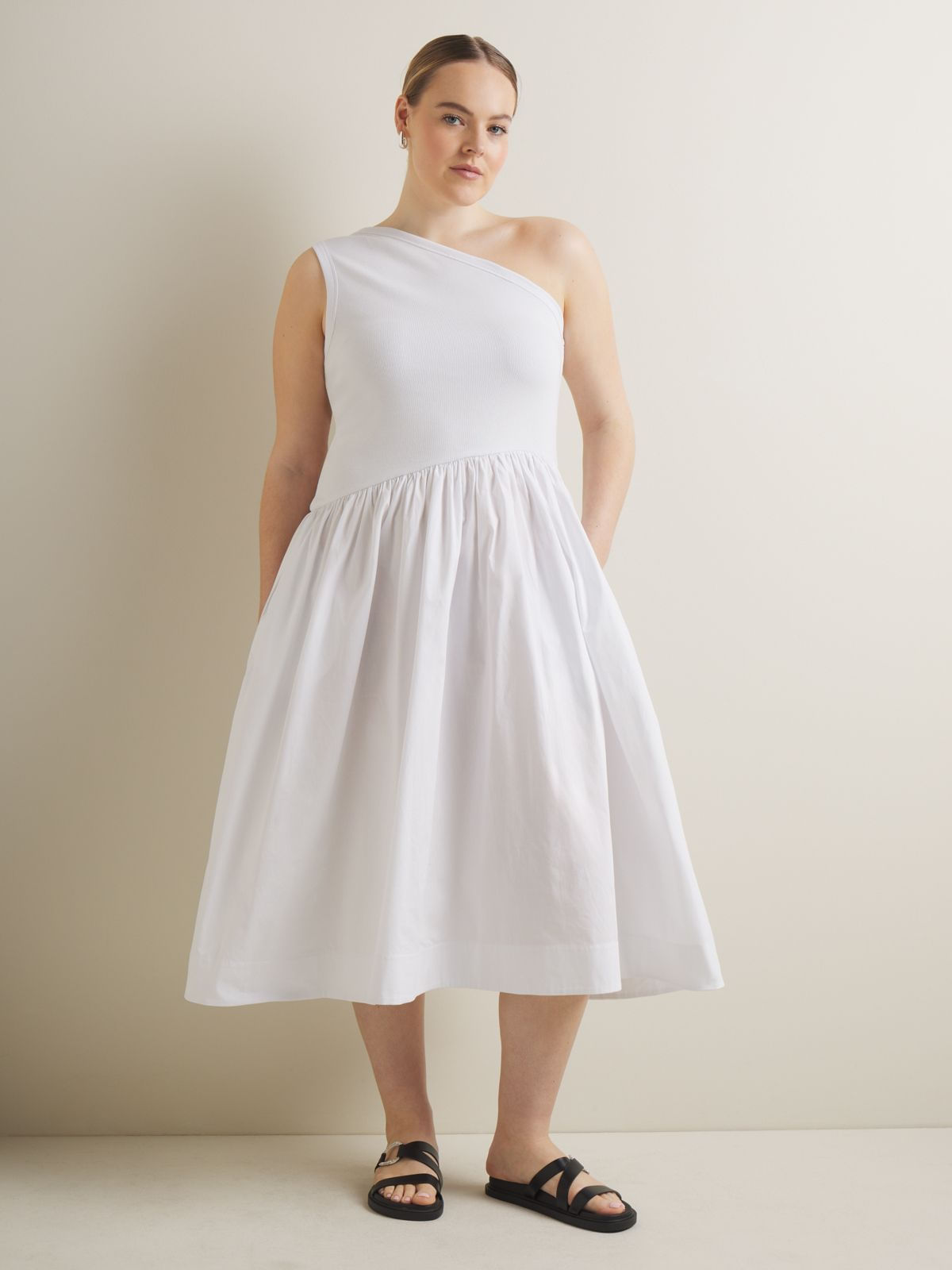 Women's Iconography One Shoulder Combo Fabric Dress | Bash