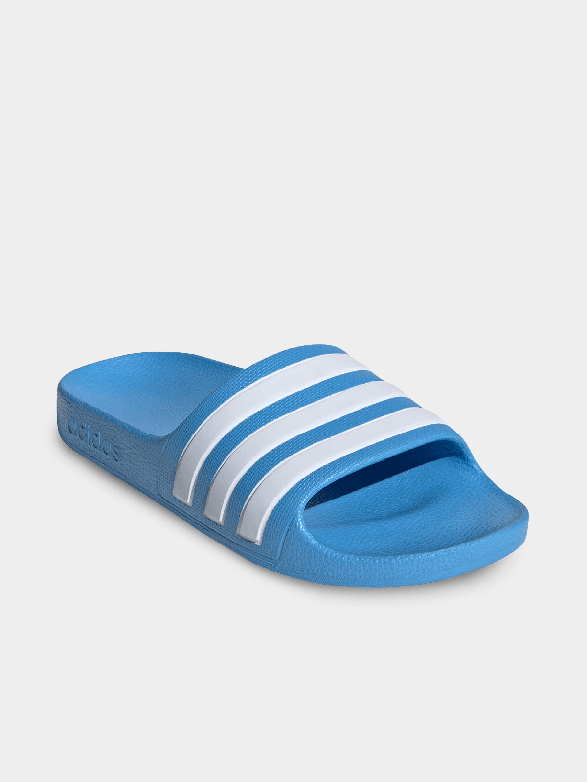 adidas Junior Grade-School Adilette Aqua Blue/White Slides | Bash