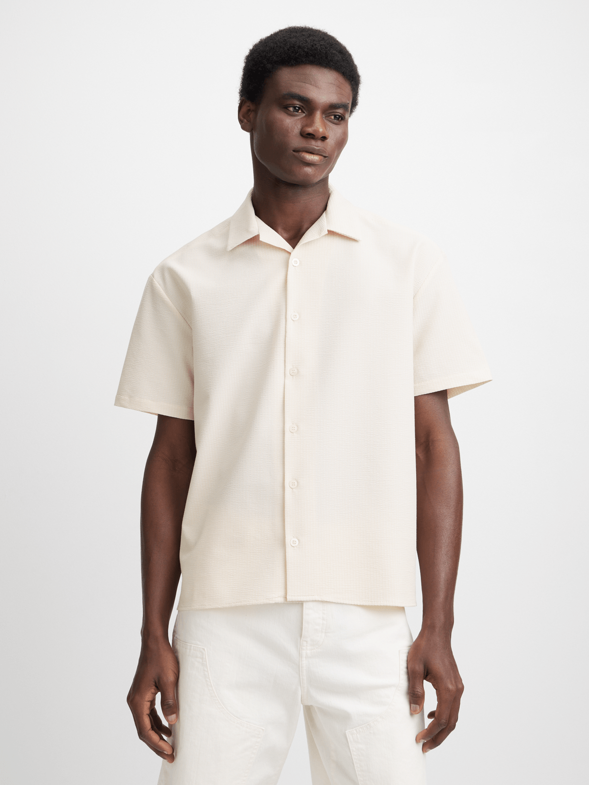 Jet Men's Ecru Seersucker Shirt | Bash