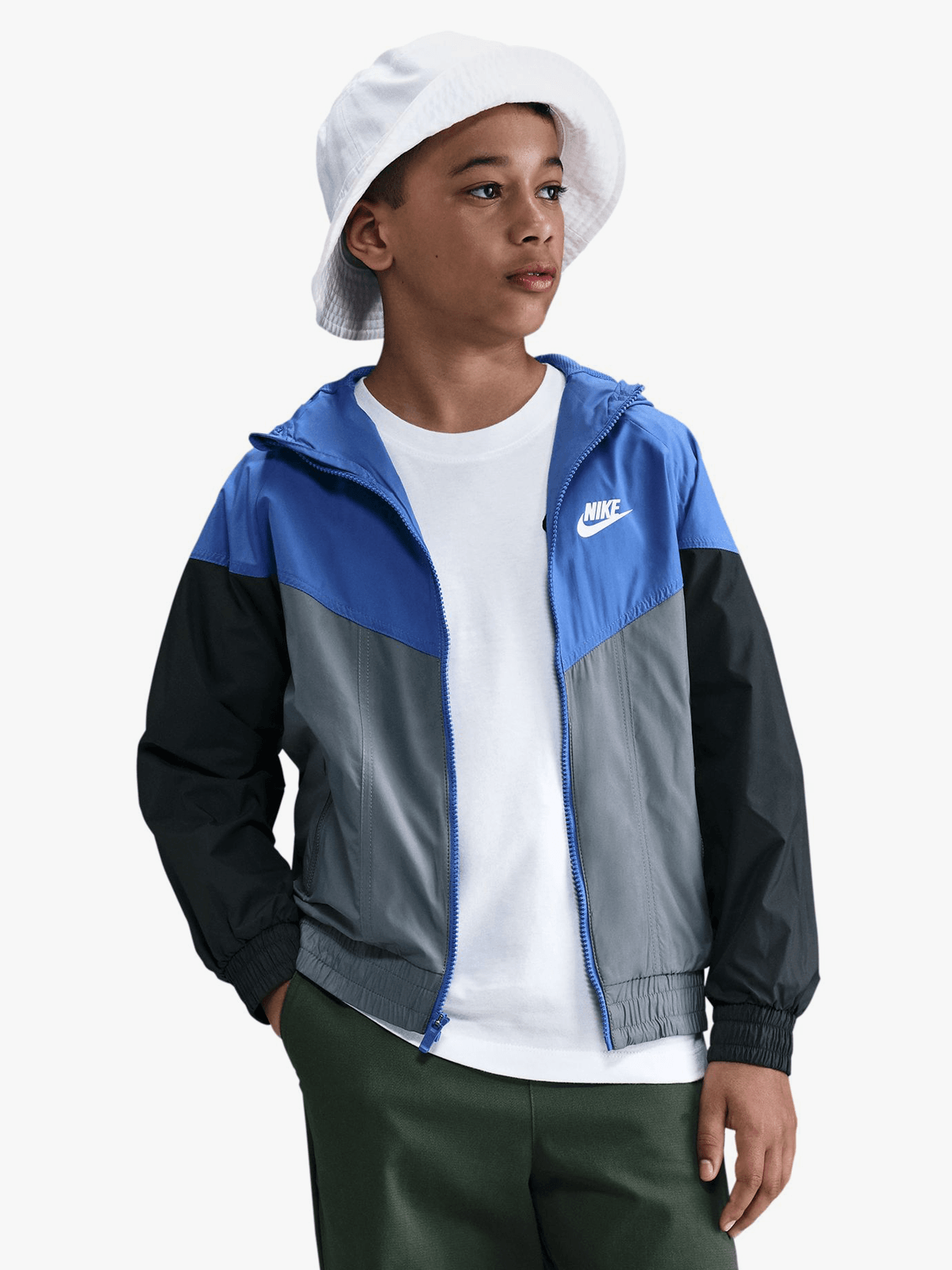 Nike Boys Sportswear Windrunner Repel Blue Jacket | Bash