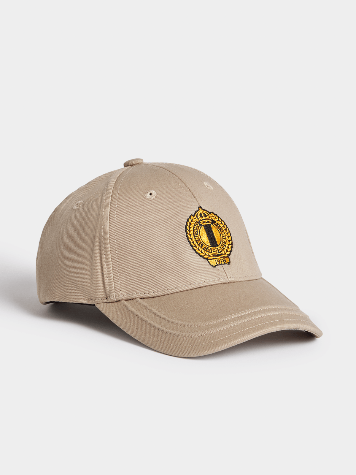 Fabiani Men's Natural Beige Gold Crest Peak Cap | Bash