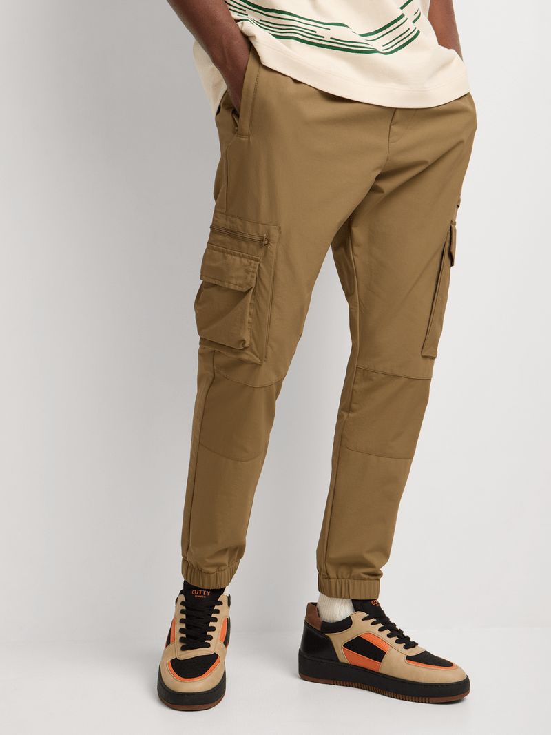 Markham Men's Styled Multi Fabric Neutral Utility Pant | Bash