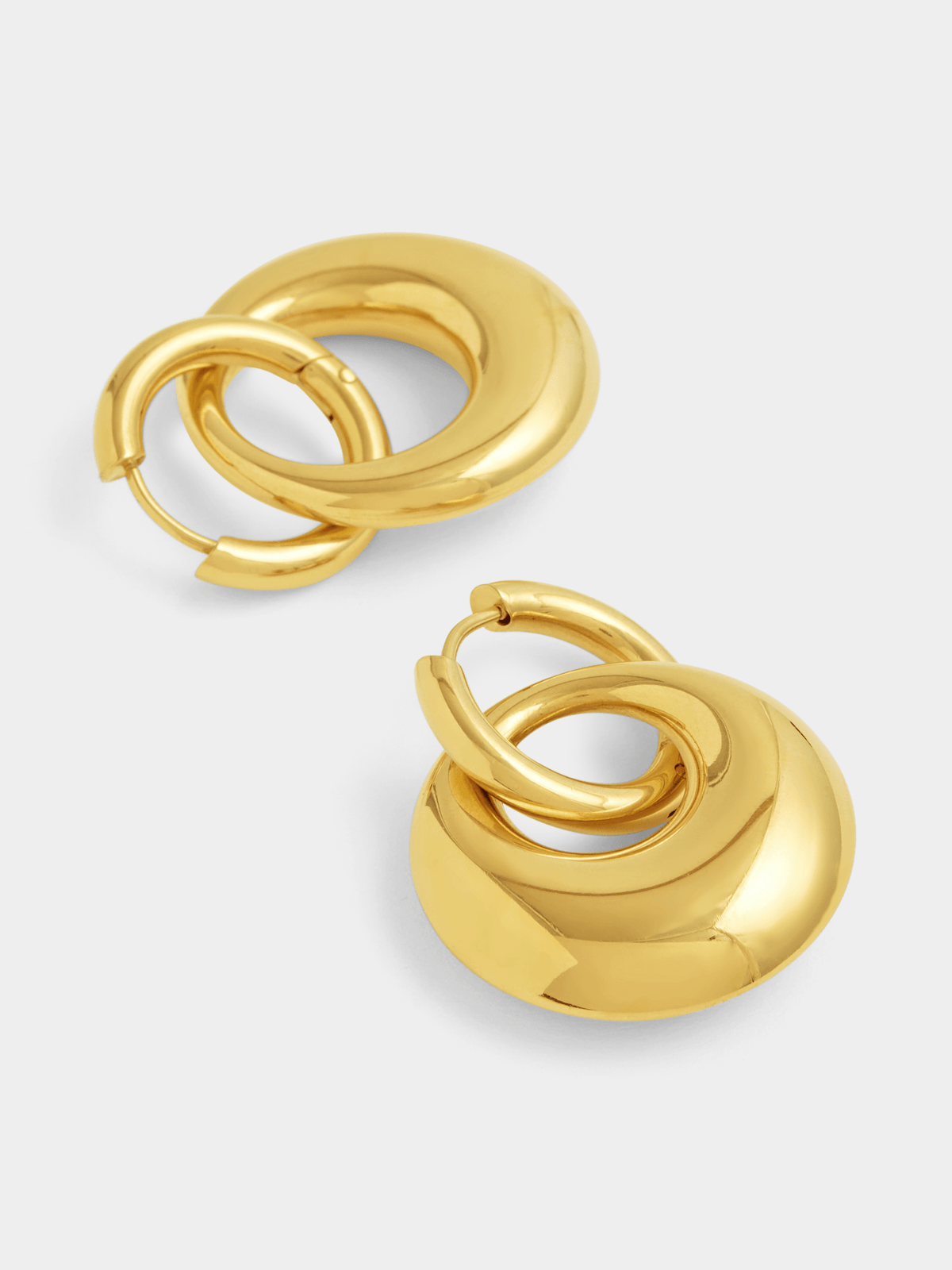 Tempo Jewellery Gold Plated Bold Double Hoop Earrings | Bash
