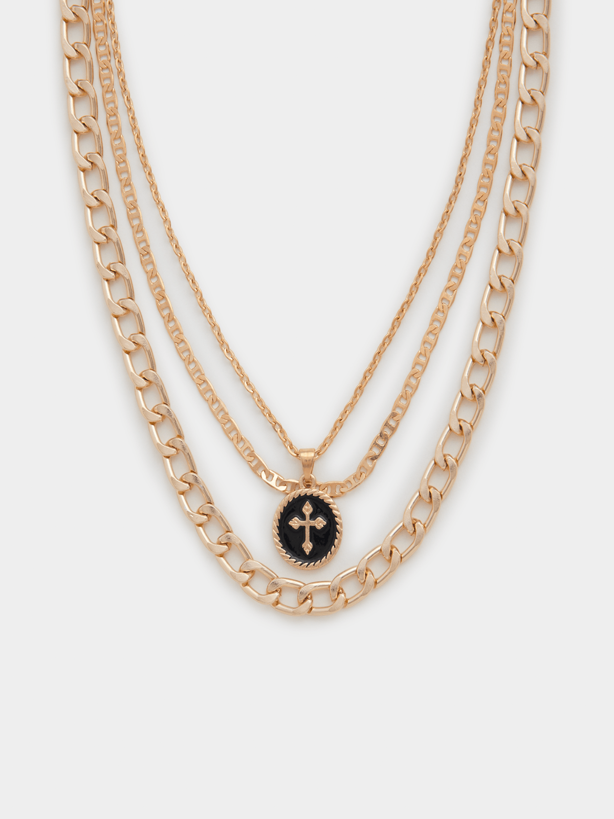 Markham Men's Epoxy Cross Pendant Necklace Set | Bash