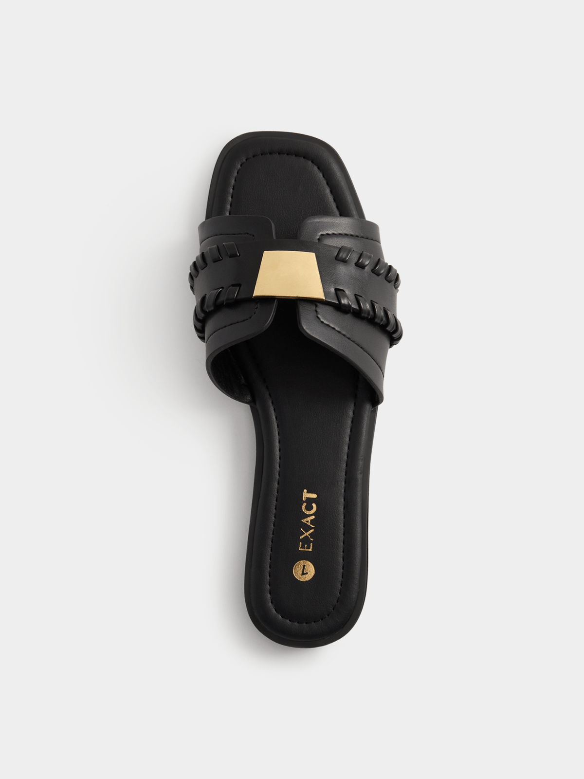 Exact Women's Black Whipstitch Strap Sandals | Bash