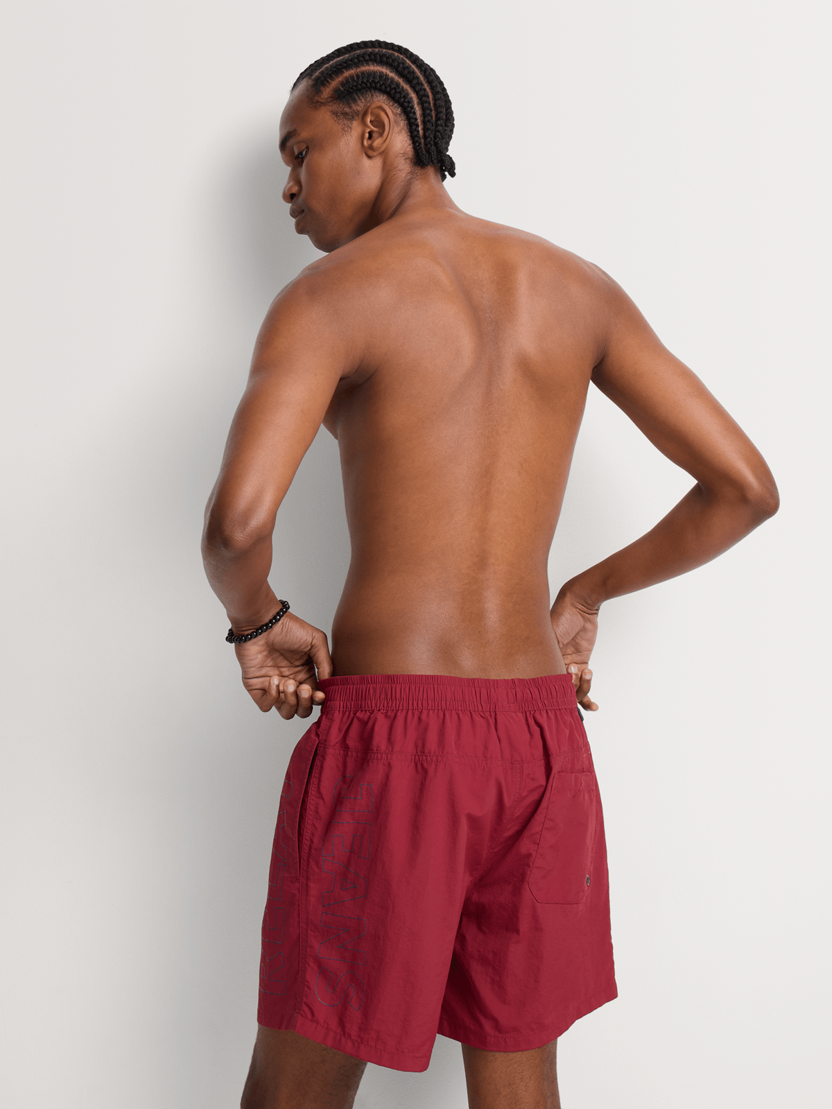 Relay Jeans Men's Panel Printed Dark Red Swim Short | Bash