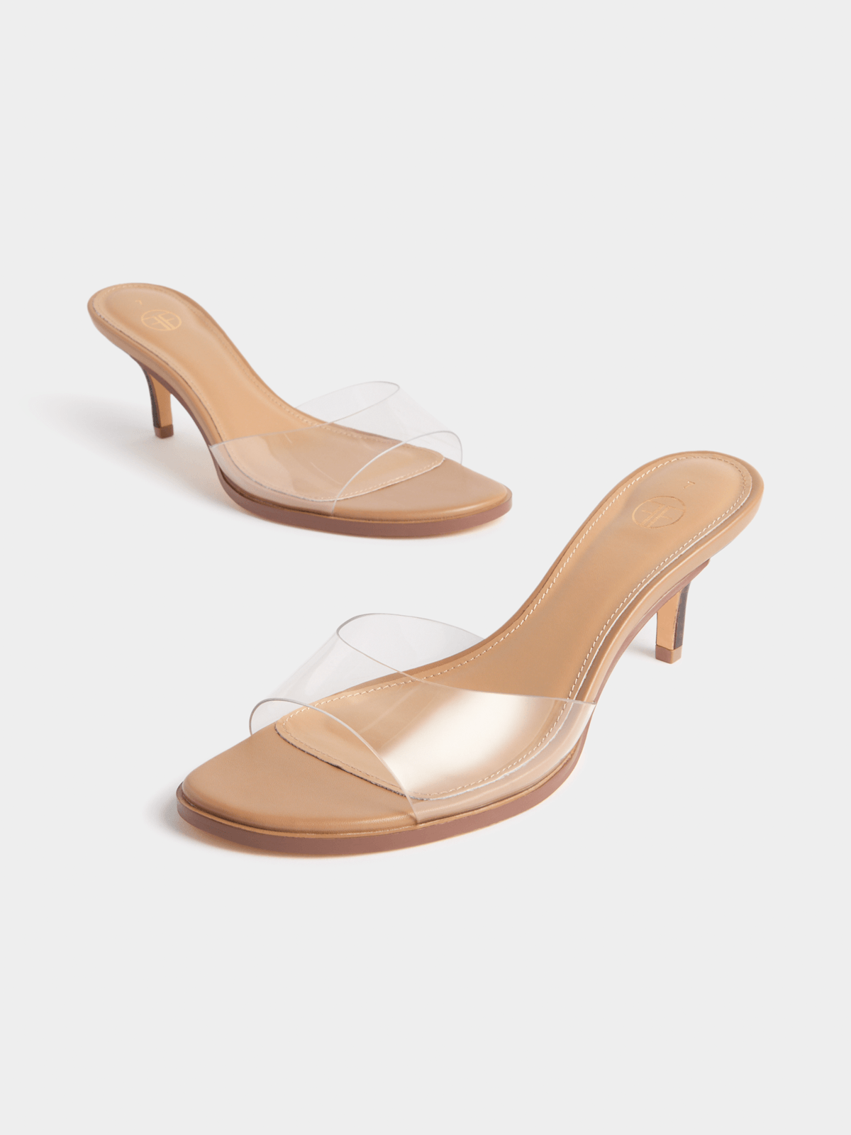 Clear Strap Wood Stack Kitten Heels | Bash