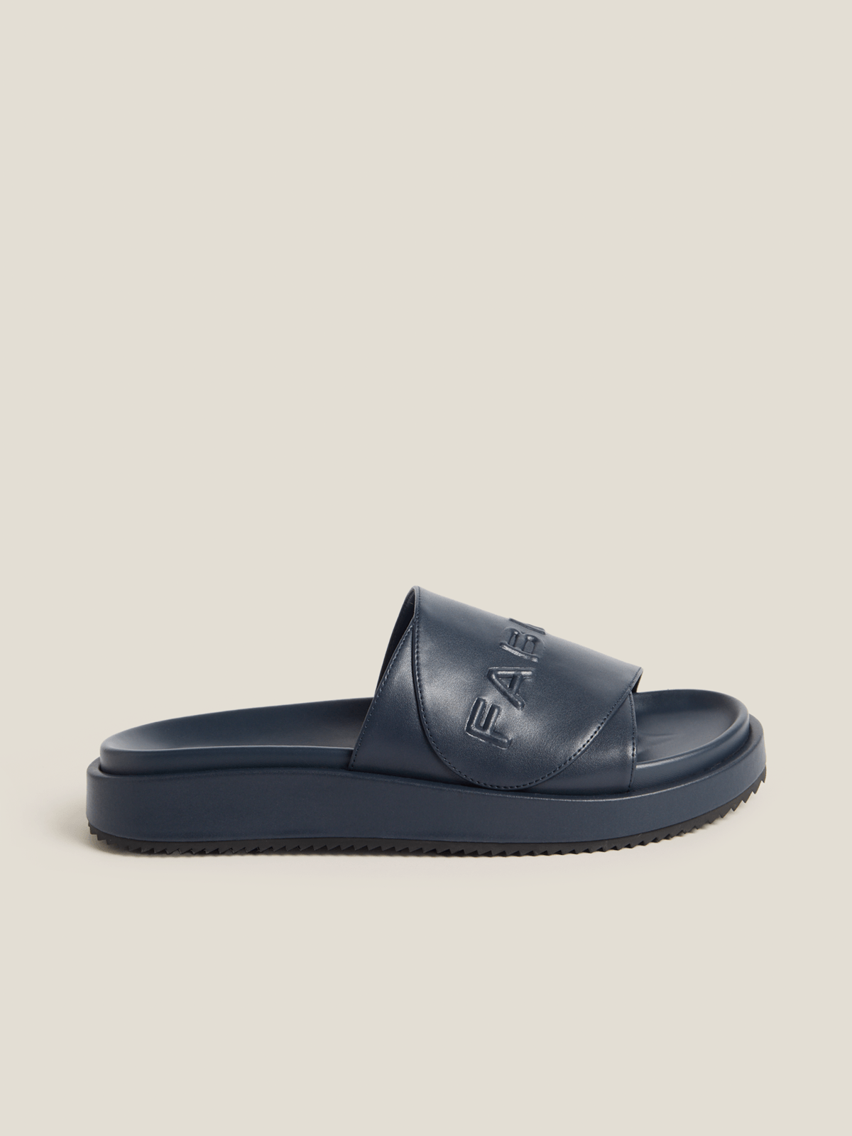 Fabiani Men's Blue Emboss Tonal Logo Slides | Bash