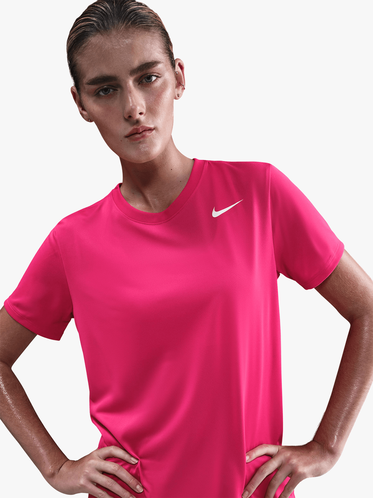 Nike Womens Dri-Fit Rush Pink/White Tee | Bash