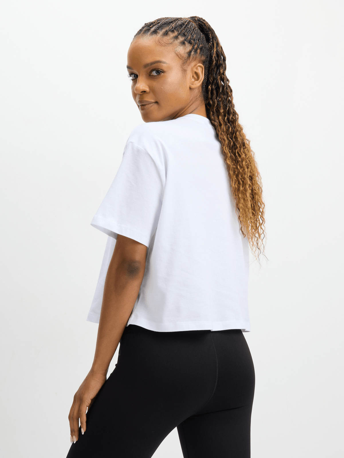 Women's APX Cropped White Tee | Bash