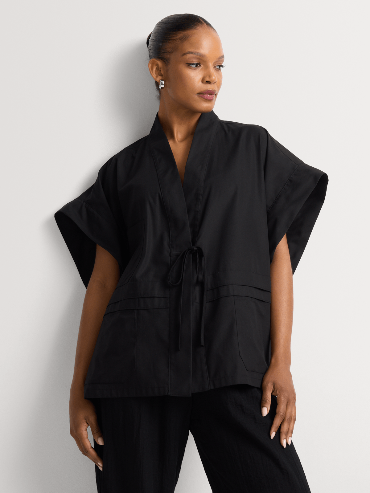 Women's Sipho Mbuto Black Square Shaped Utility Jacket | Bash