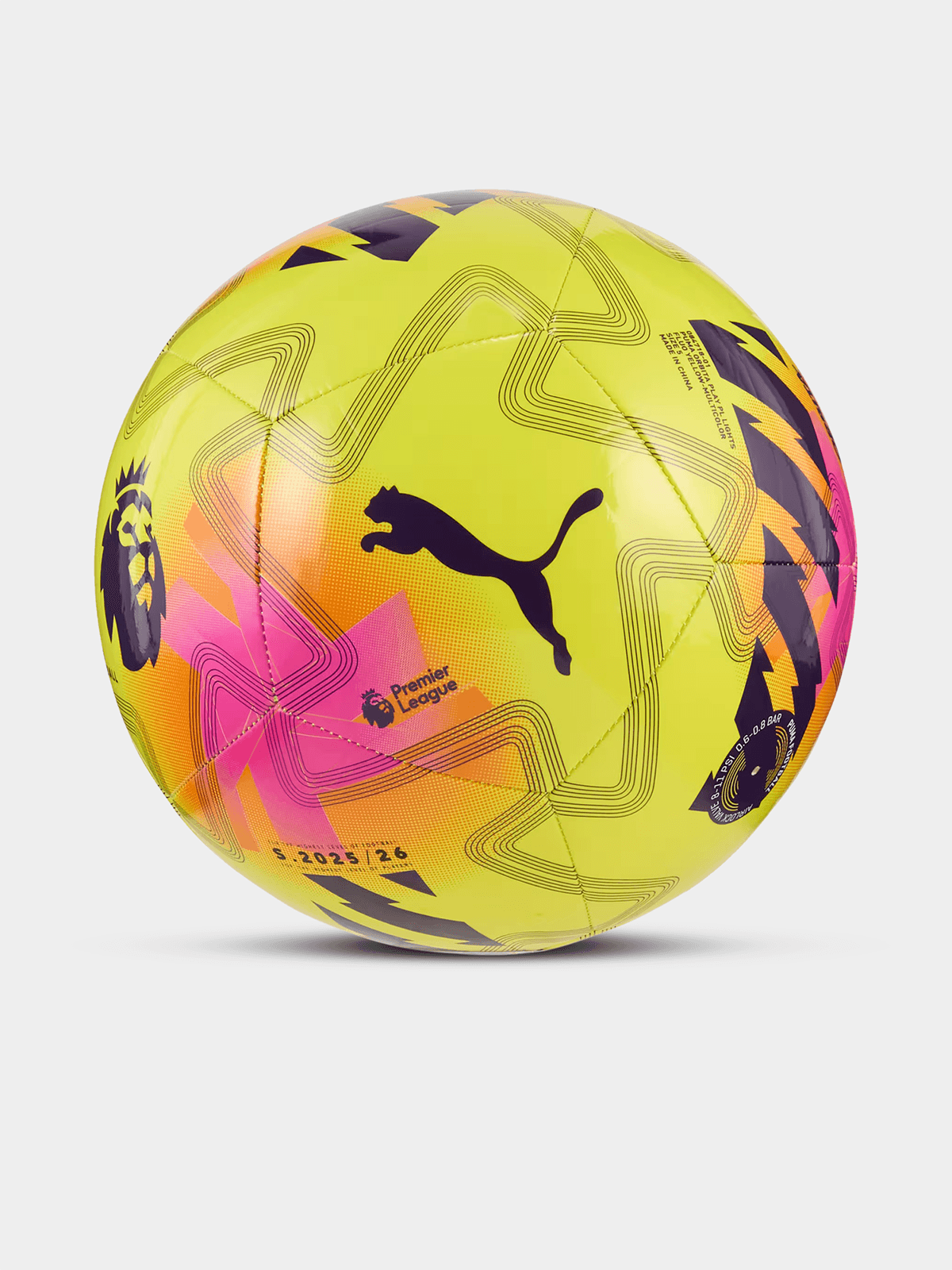 Puma Orbita Play Premier League Lights Yellow Soccer Ball | Bash
