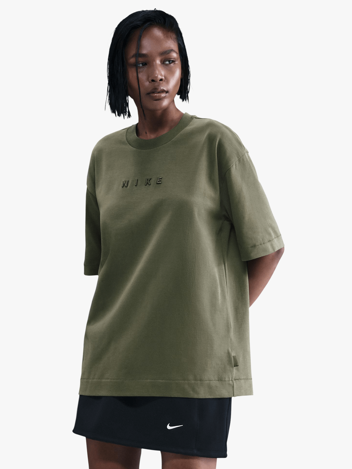 Nike Women's NSW Luxe Relax Medium Olive T-shirt | Bash