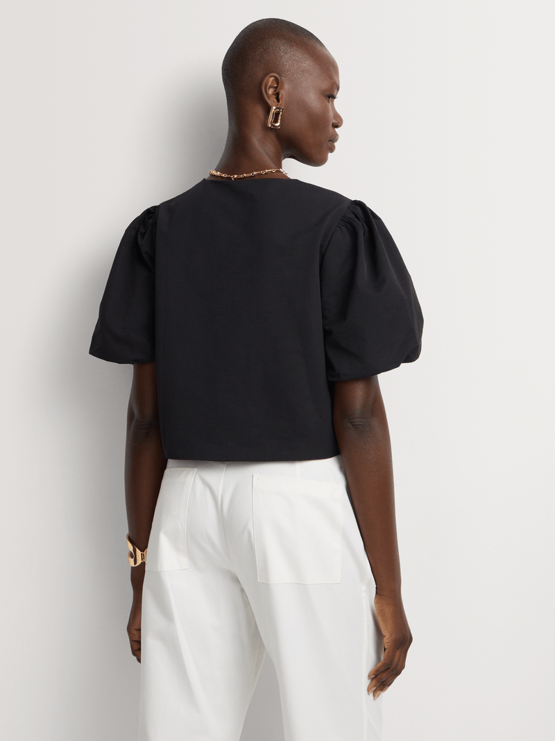 Button Through Puff Sleeve Shell Top | Bash