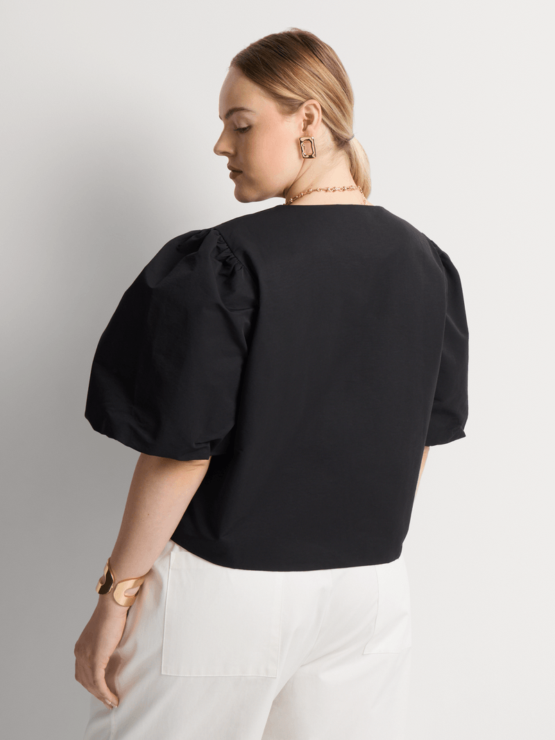 Button Through Puff Sleeve Shell Top | Bash
