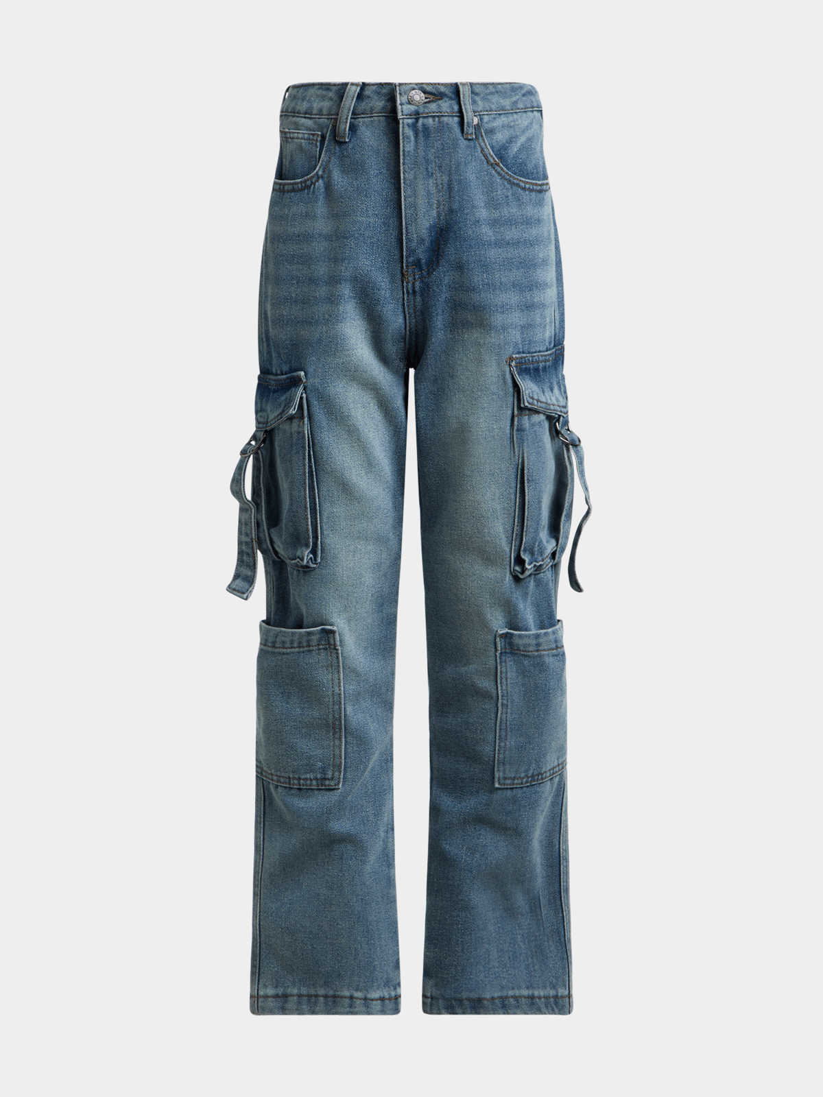 Jet Teen Girls Mid Blue Heavy Utility Denim Jeans | Bash