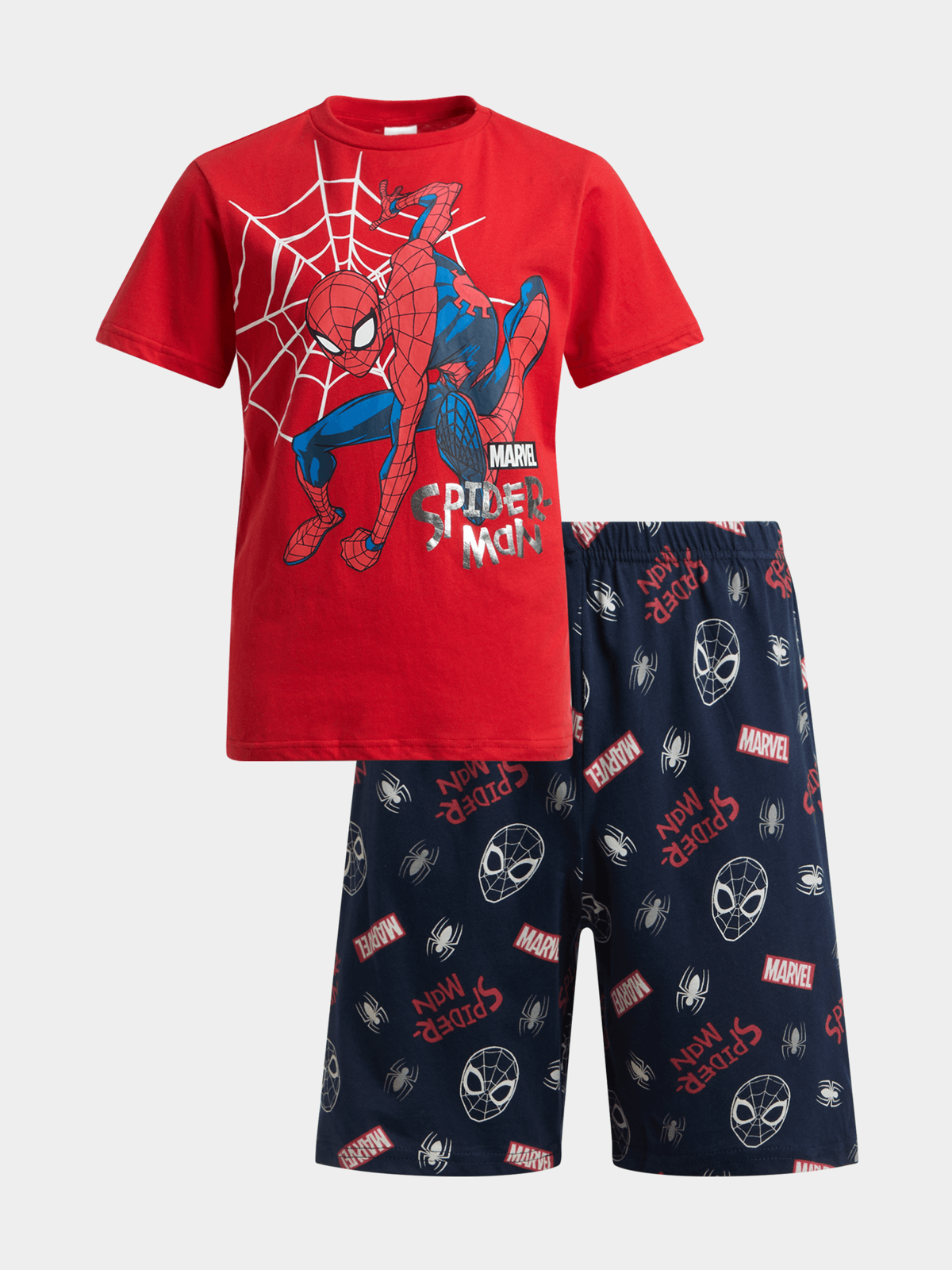 Jet Older Boys Spiderman Red And Navy Short Pyjama Set | Bash