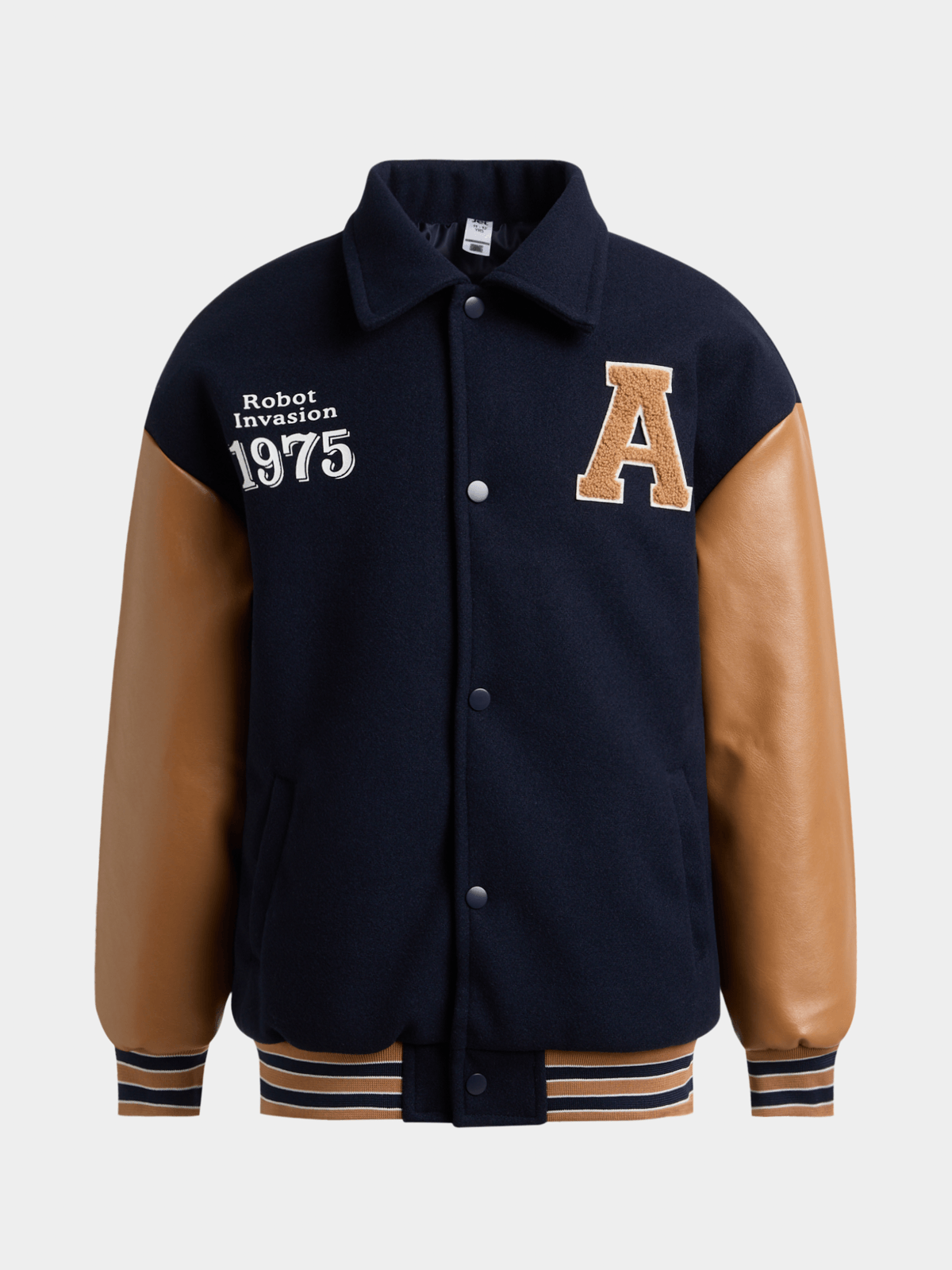 Jet Older Boys Navy/Brown Golfer Varsity Jacket | Bash