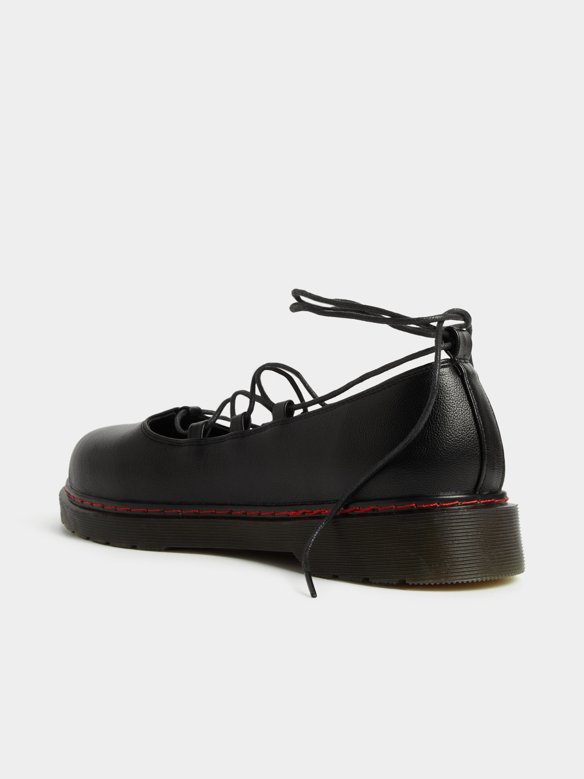 The FIX Women's Black Chunky Lace Up Ballerina Shoe | Bash